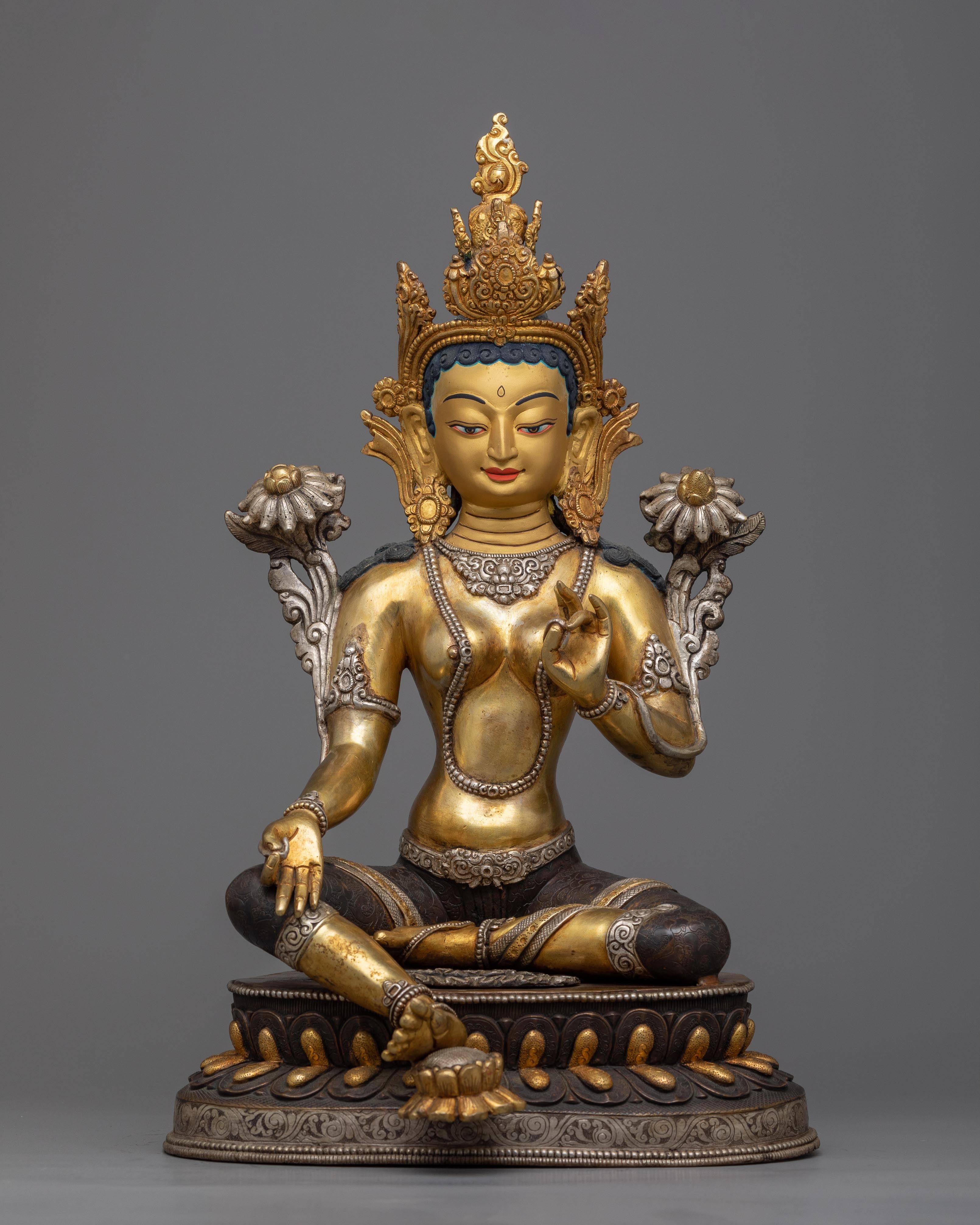 Devi Tara Sculpture | A Green Tara`s Divine Expression of Compassion a
