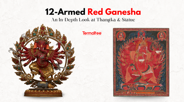 12-Armed Red Ganesha: An In-Depth Look at Thangka and Statue