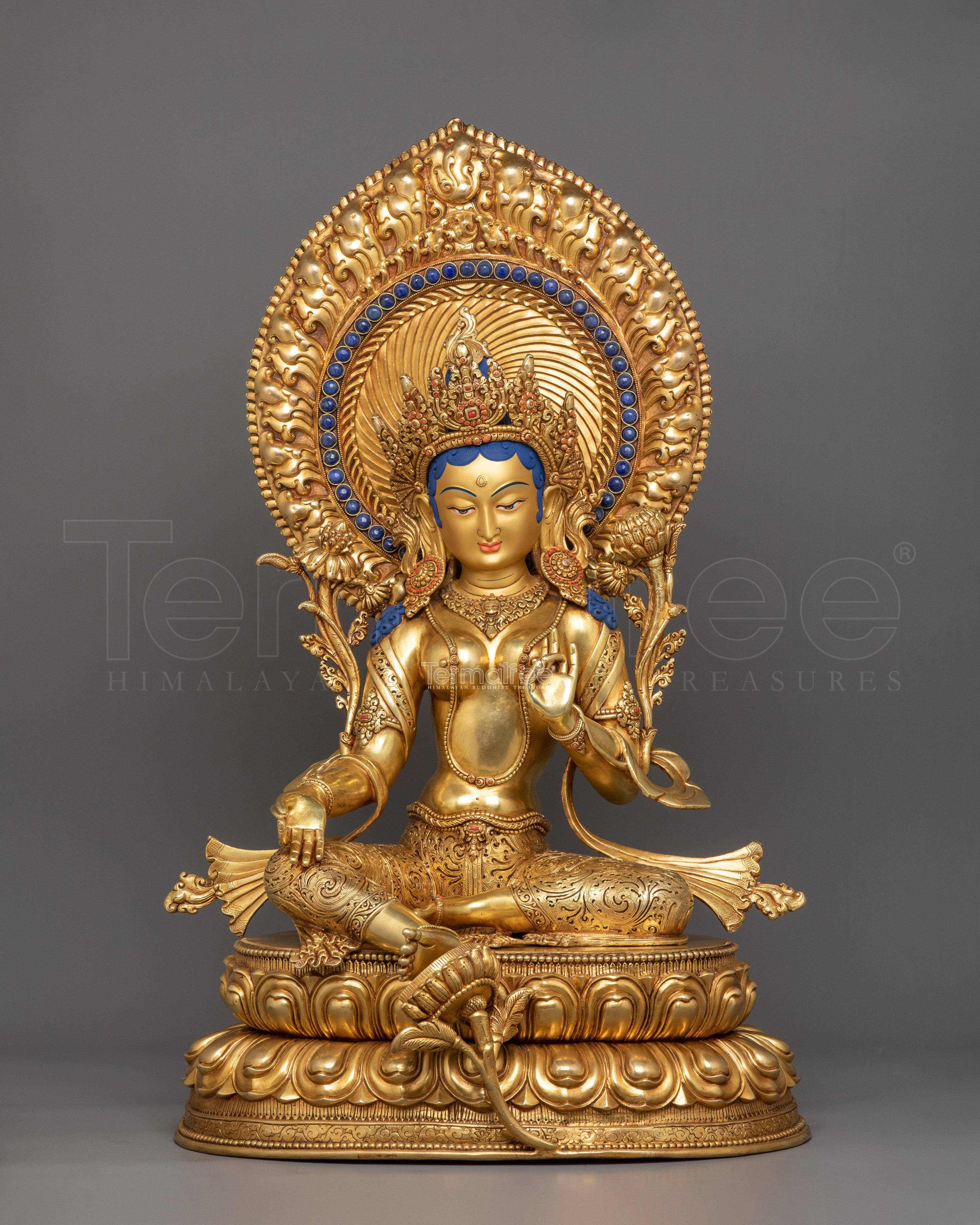 Handmade Green Tara The Female Bodhisattva Statue | Goddess of Compass