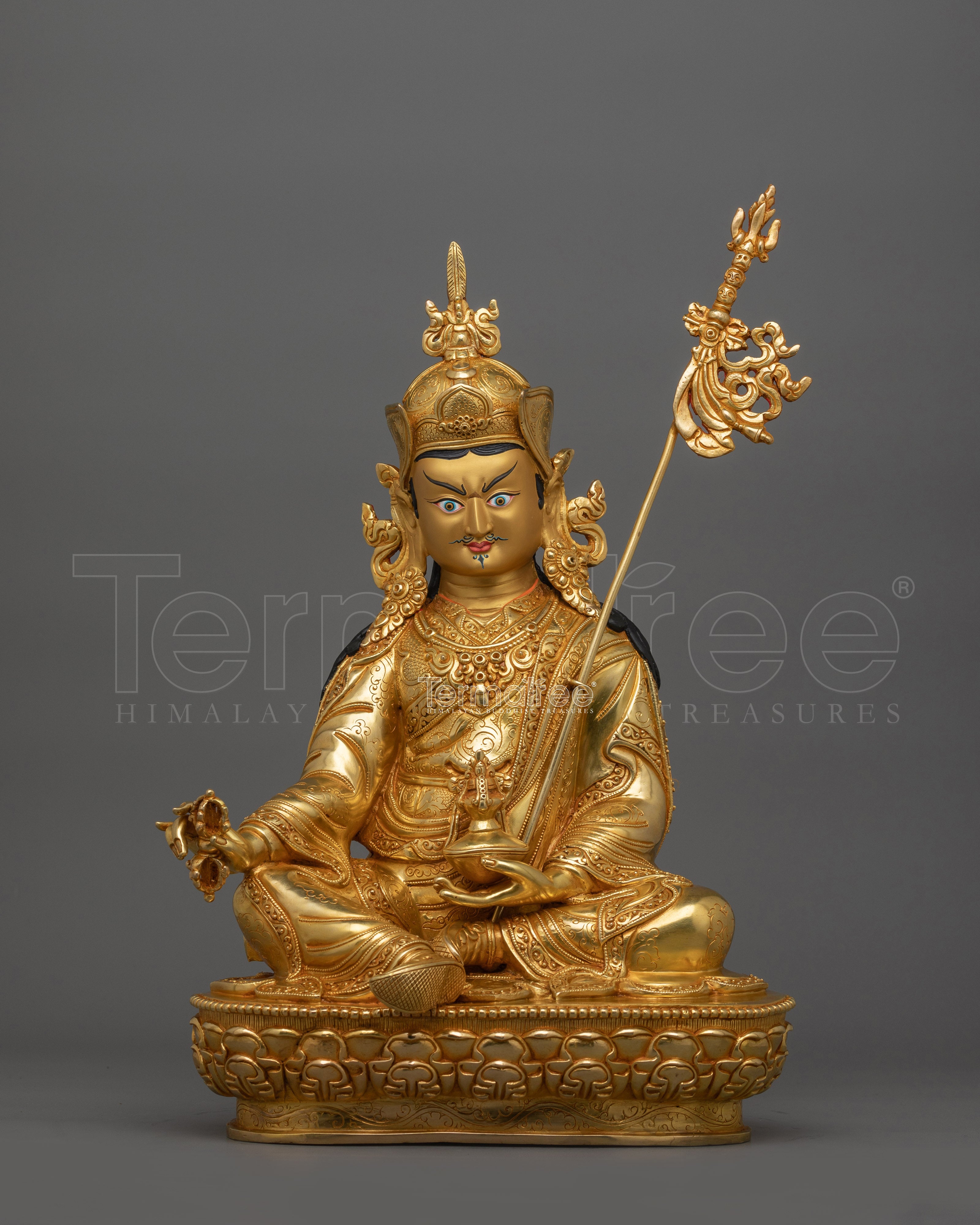 Handmade Tibetan Tantric Master Guru Rinpoche Statue | Buddha of Trans