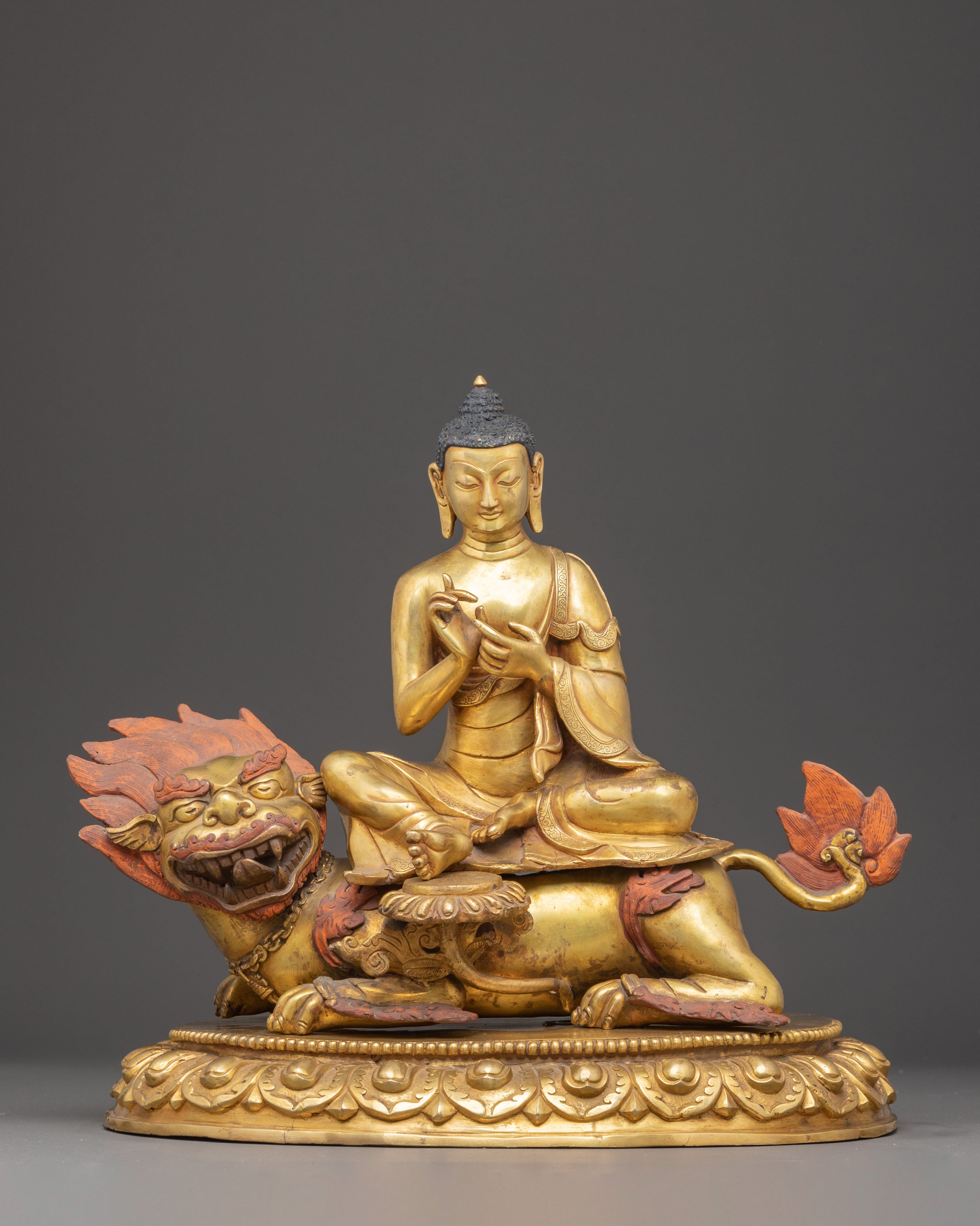 Statue of Vairocana on a Snow Lion | The Cosmic Buddha