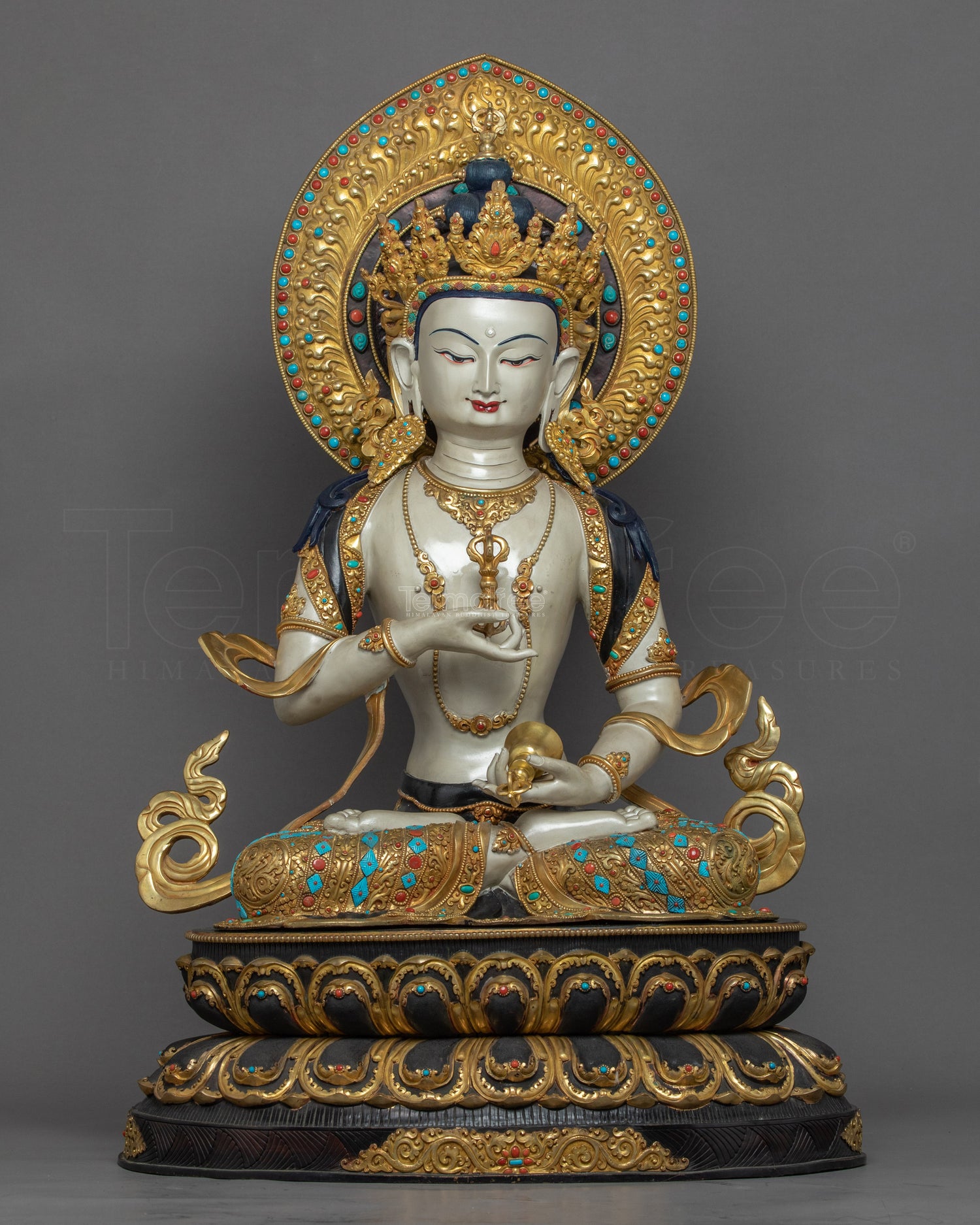 Vajrasattva Purification Statue | Gold-Plated Himalayan Artwork Of Vaj