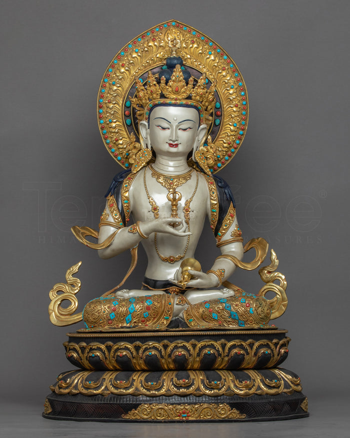 Vajrasattva Purification Statue | Gold-Plated Himalayan Artwork Of Vaj