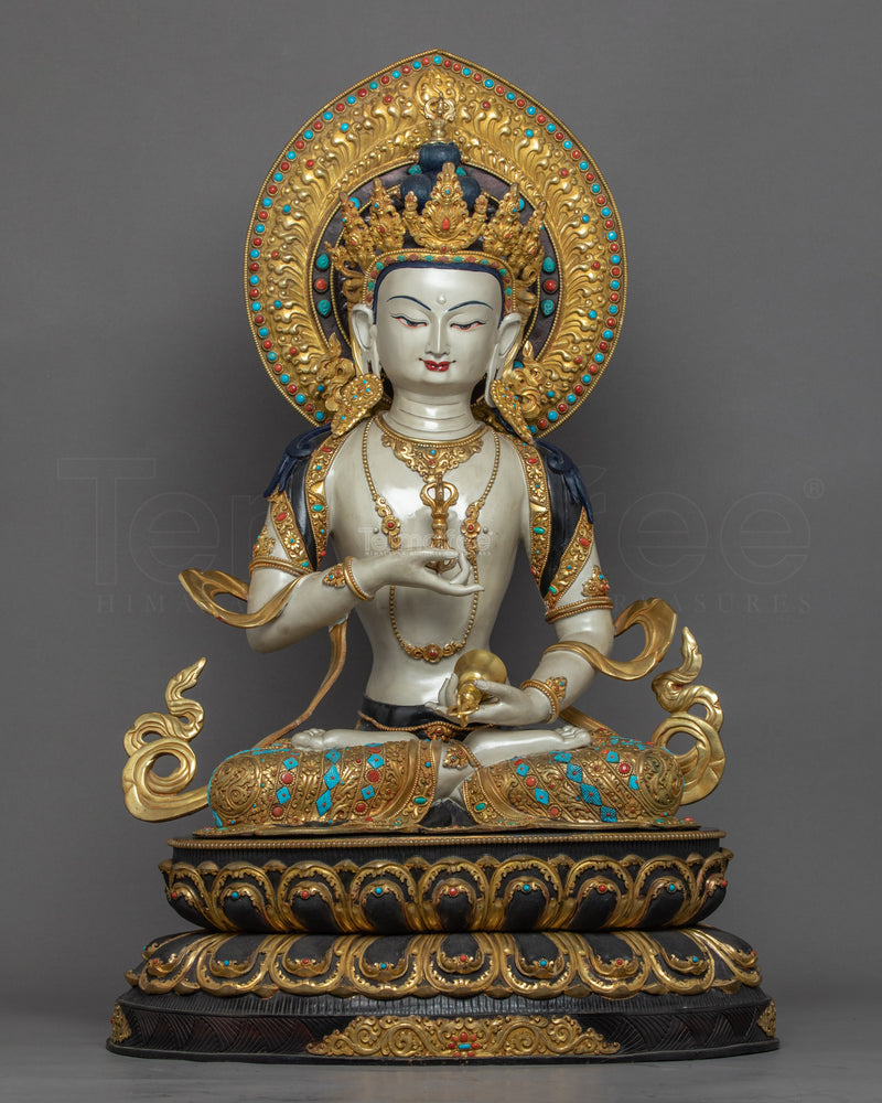 Vajrasattva Purification Statue | Gold-Plated Himalayan Artwork Of Vaj