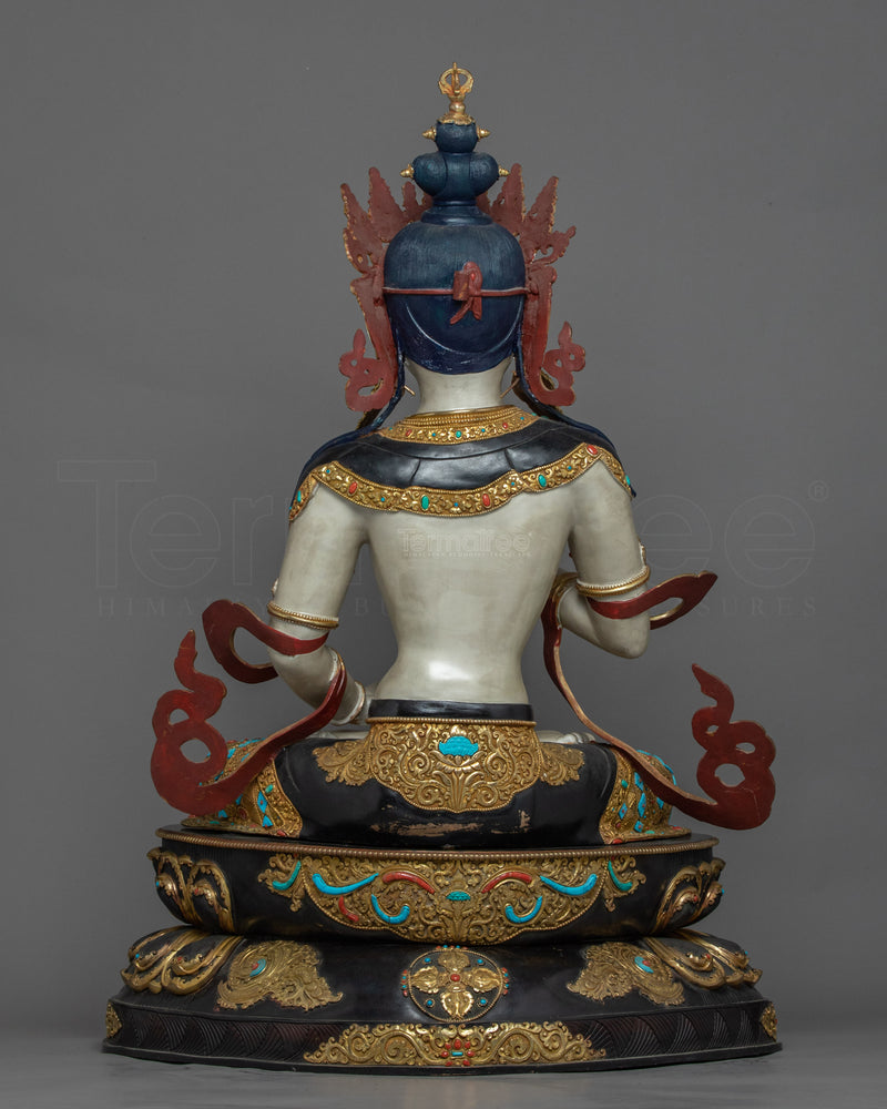 Vajrasattva Purification Statue | Gold-Plated Himalayan Artwork Of Vaj