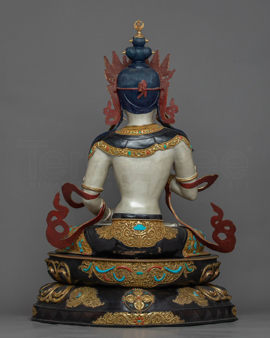 Vajrasattva Purification Statue | Gold-Plated Himalayan Artwork Of Vaj