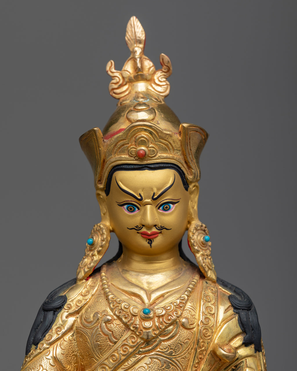 The Enlightened Guru Rinpoche Artwork Statue | Nepalese Himalayan Scul