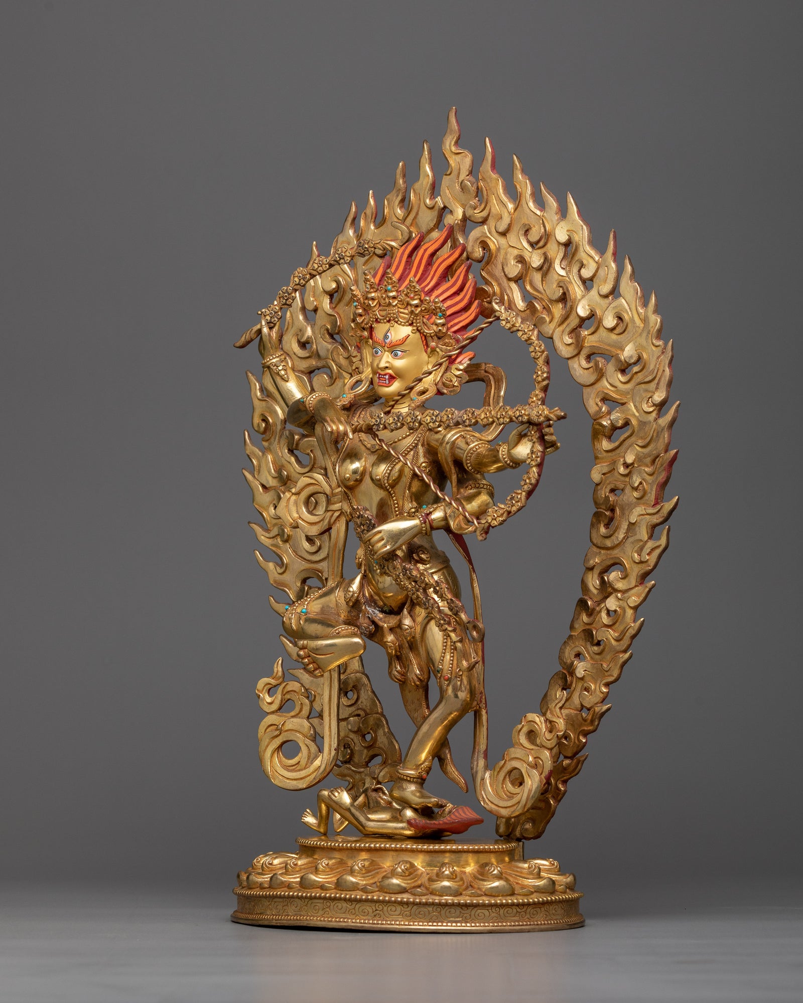 Kurukulle Sculpture in 24K Gold | Enchantress of the Buddhist Pantheon