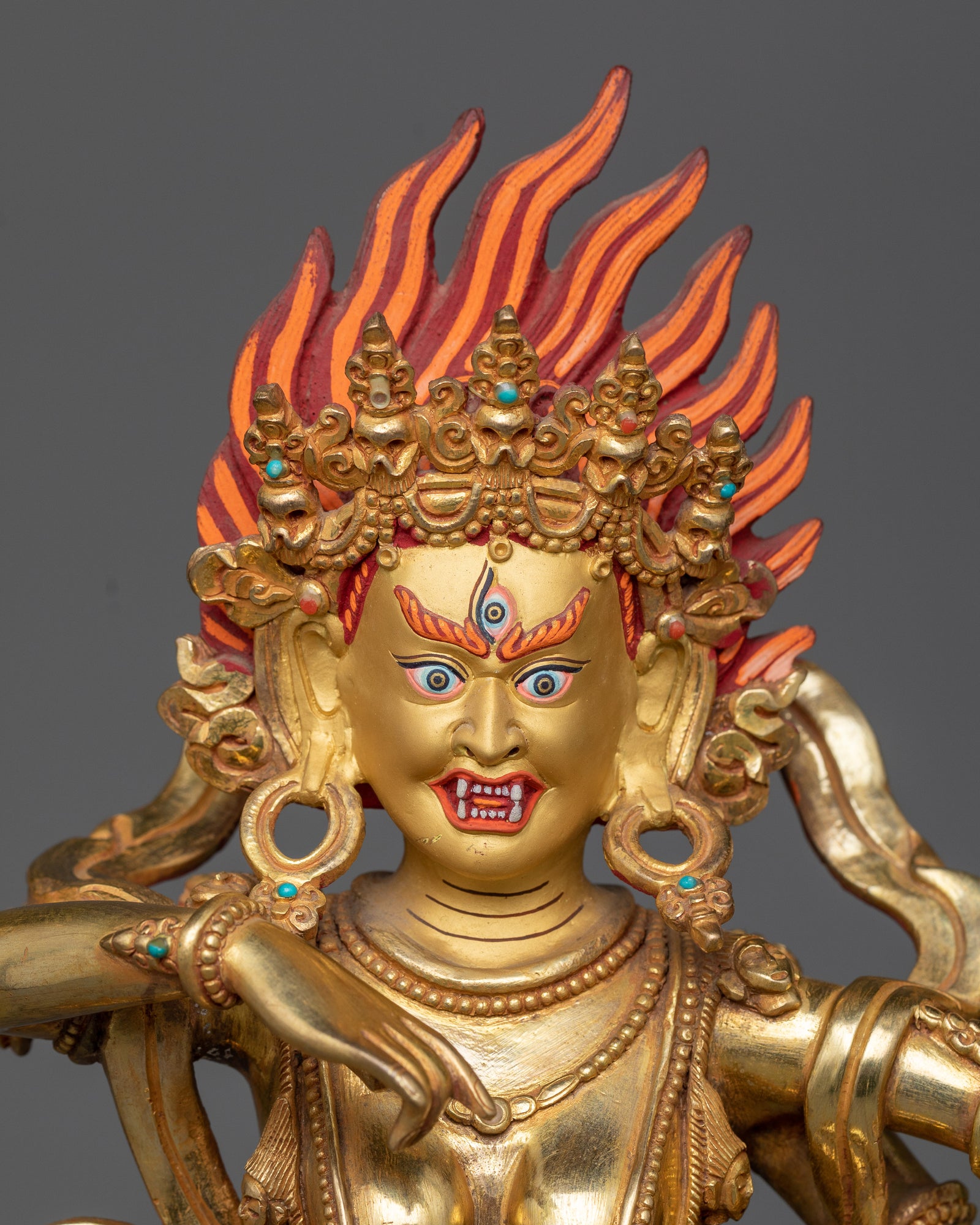 Kurukulle Sculpture in 24K Gold | Enchantress of the Buddhist Pantheon