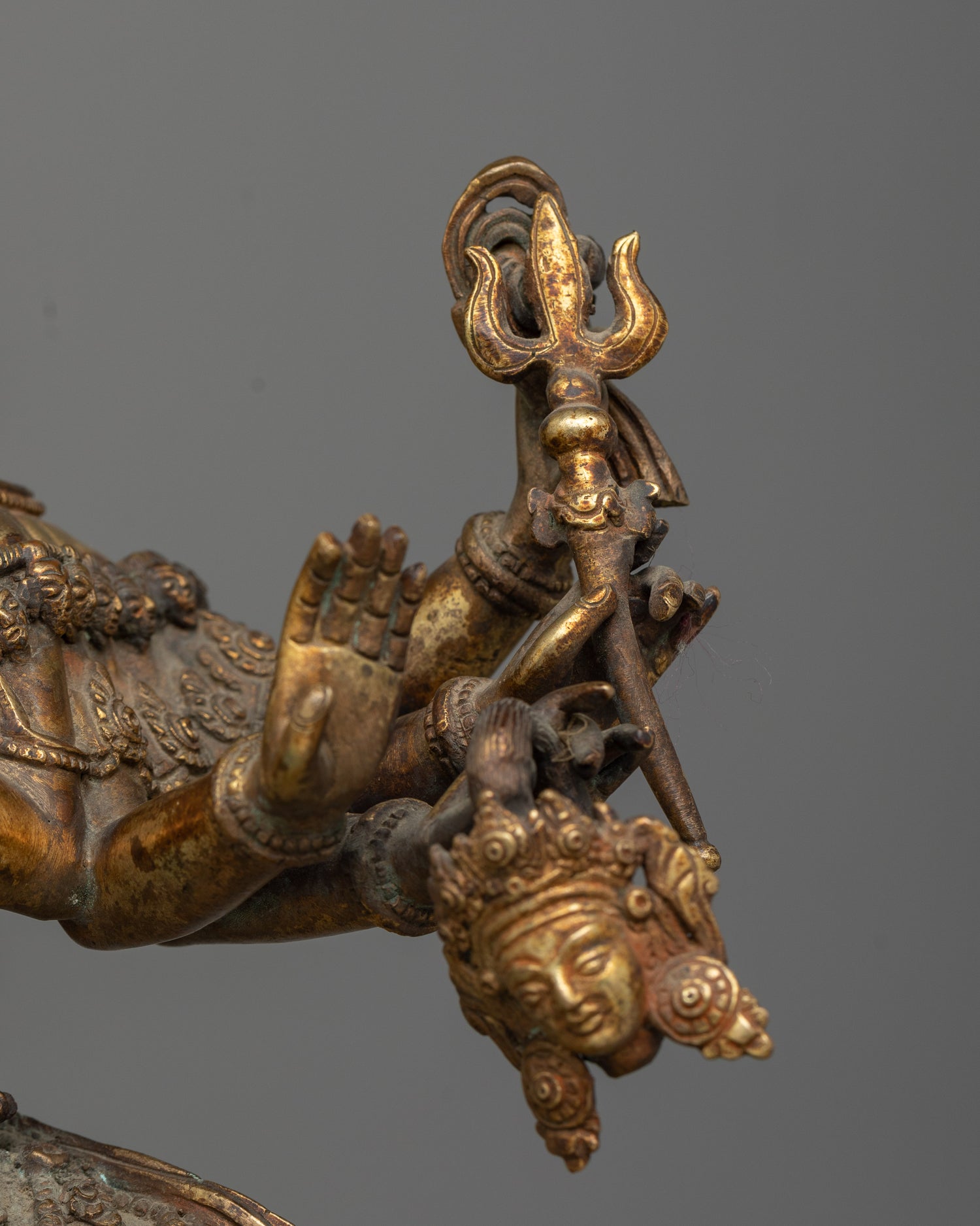 Opulent Siddhi Lakshmi Statue with Antique Copper Finish | Traditional