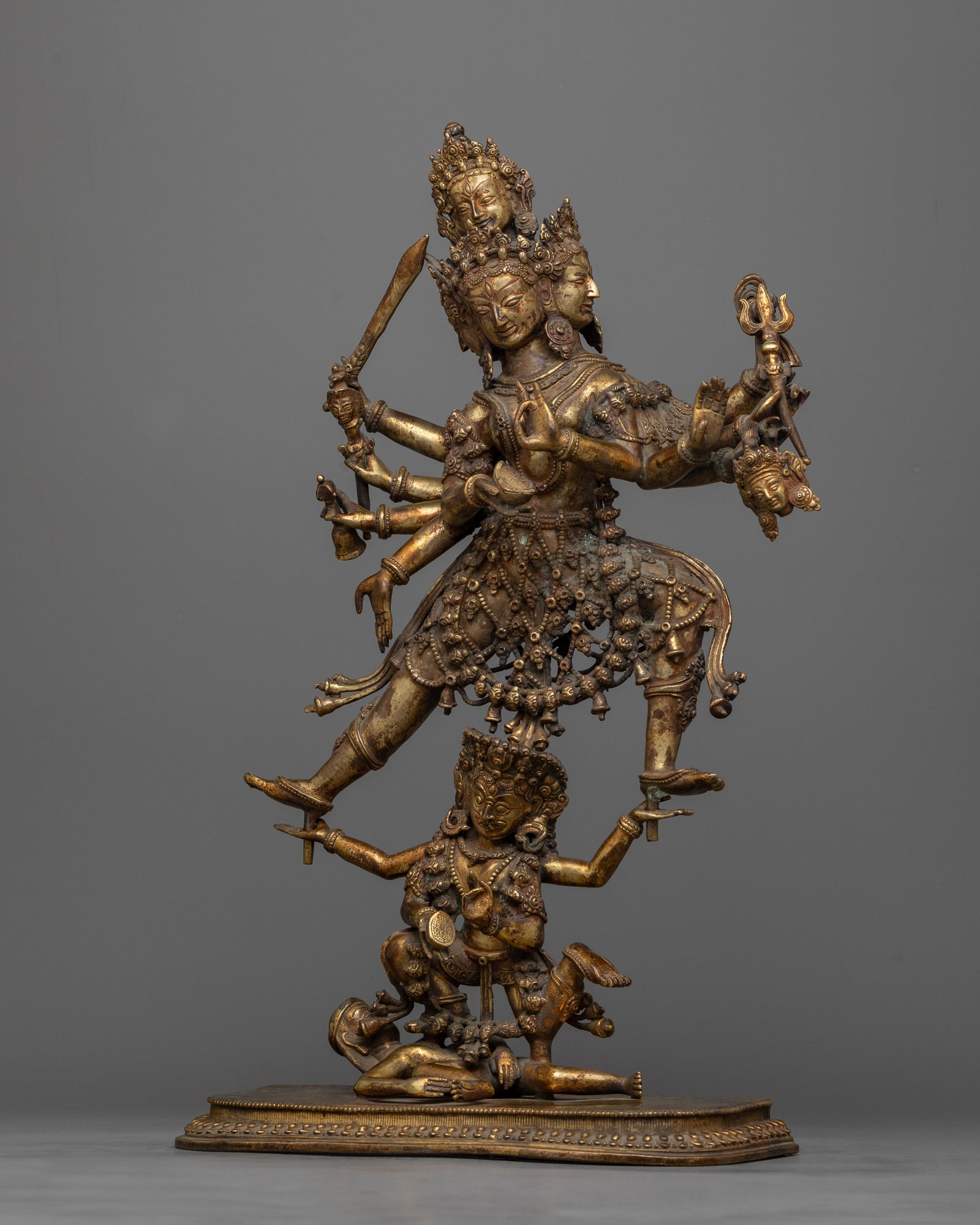 Opulent Siddhi Lakshmi Statue with Antique Copper Finish | Traditional