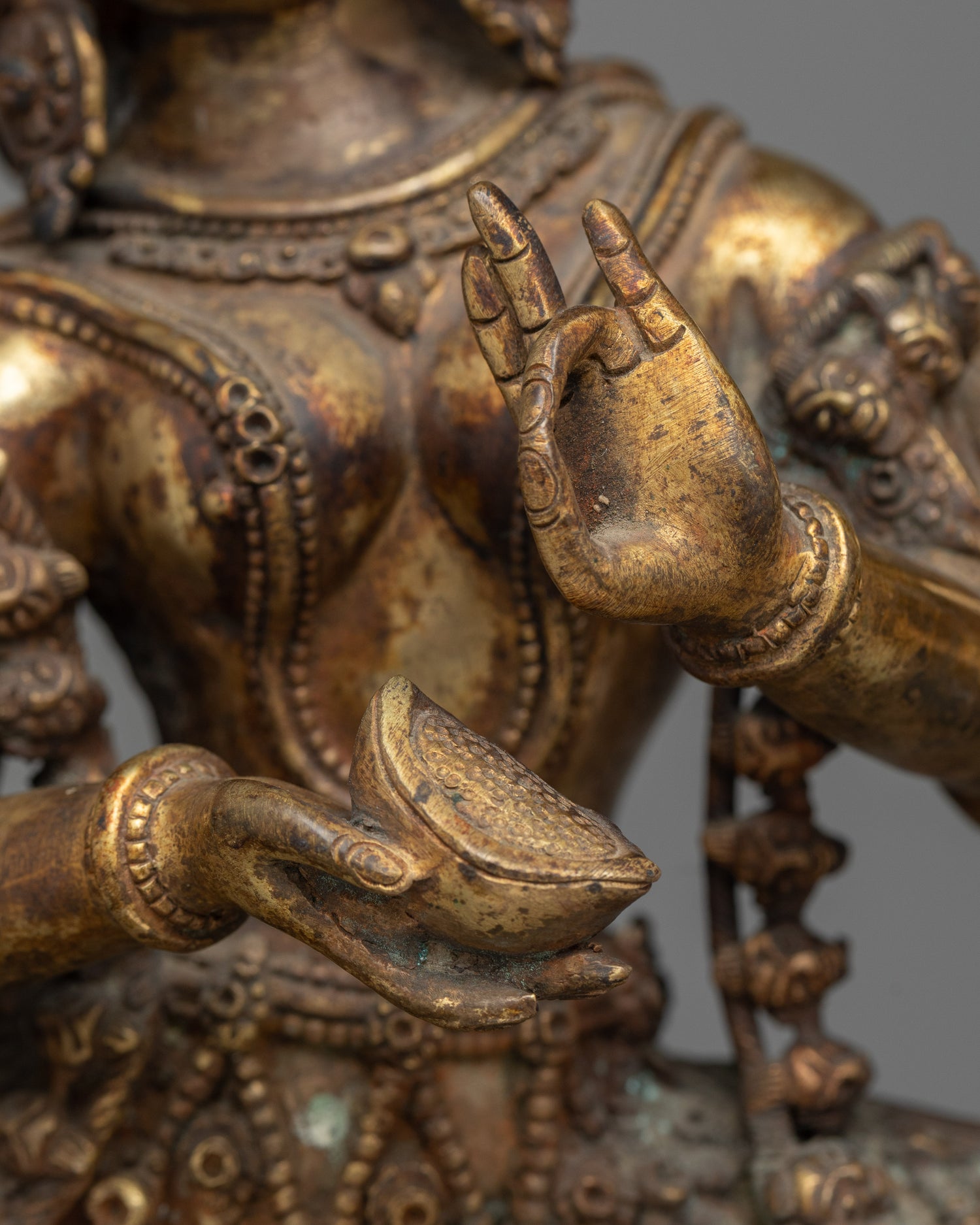 Opulent Siddhi Lakshmi Statue with Antique Copper Finish | Traditional