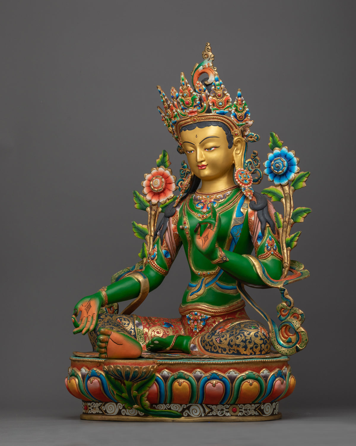 Tinct Green Tara Statue | Symbol of Compassion and Protection