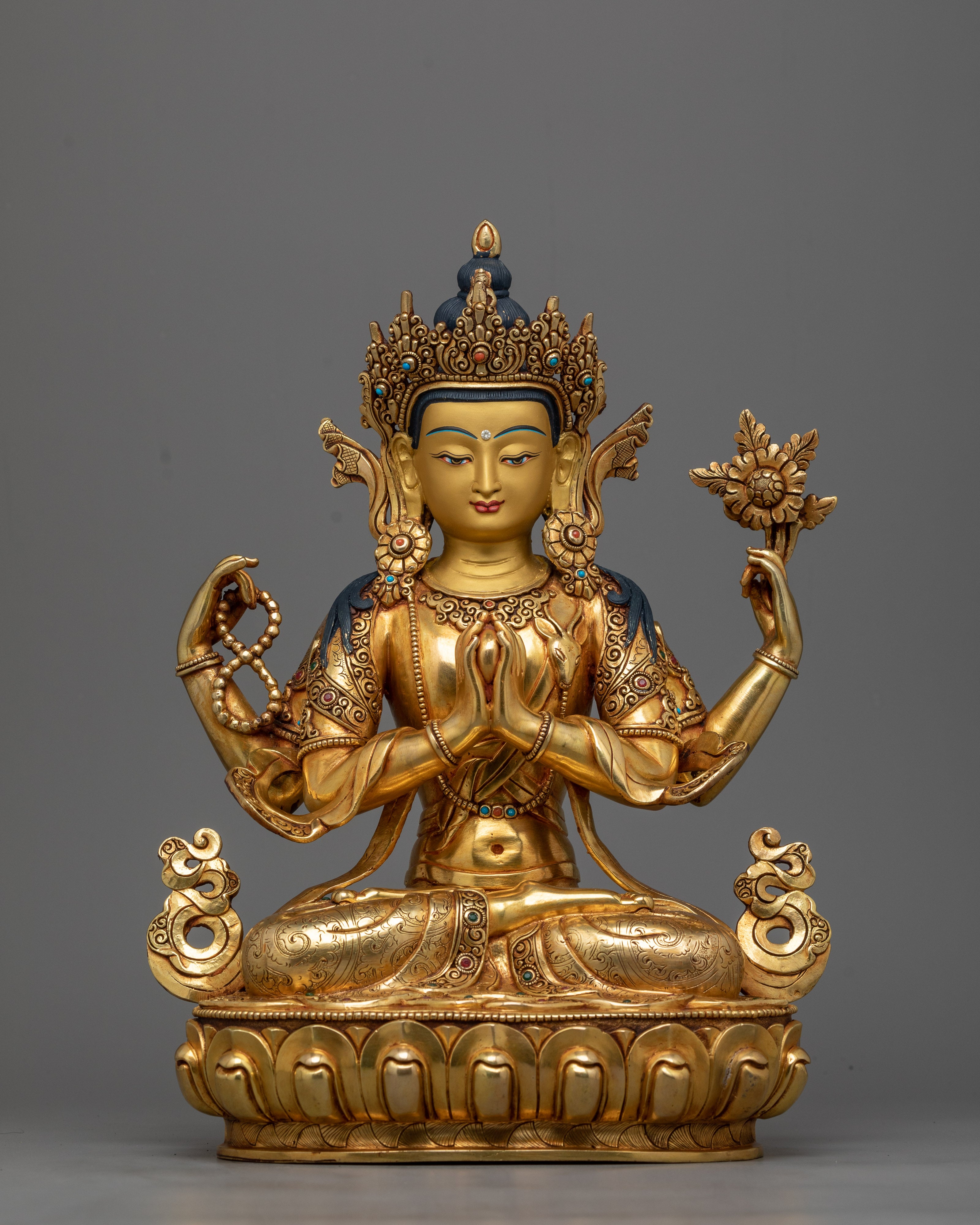 Compassion Buddha Cherezig Statue | Artfully Handcrafted Symbol of Ser