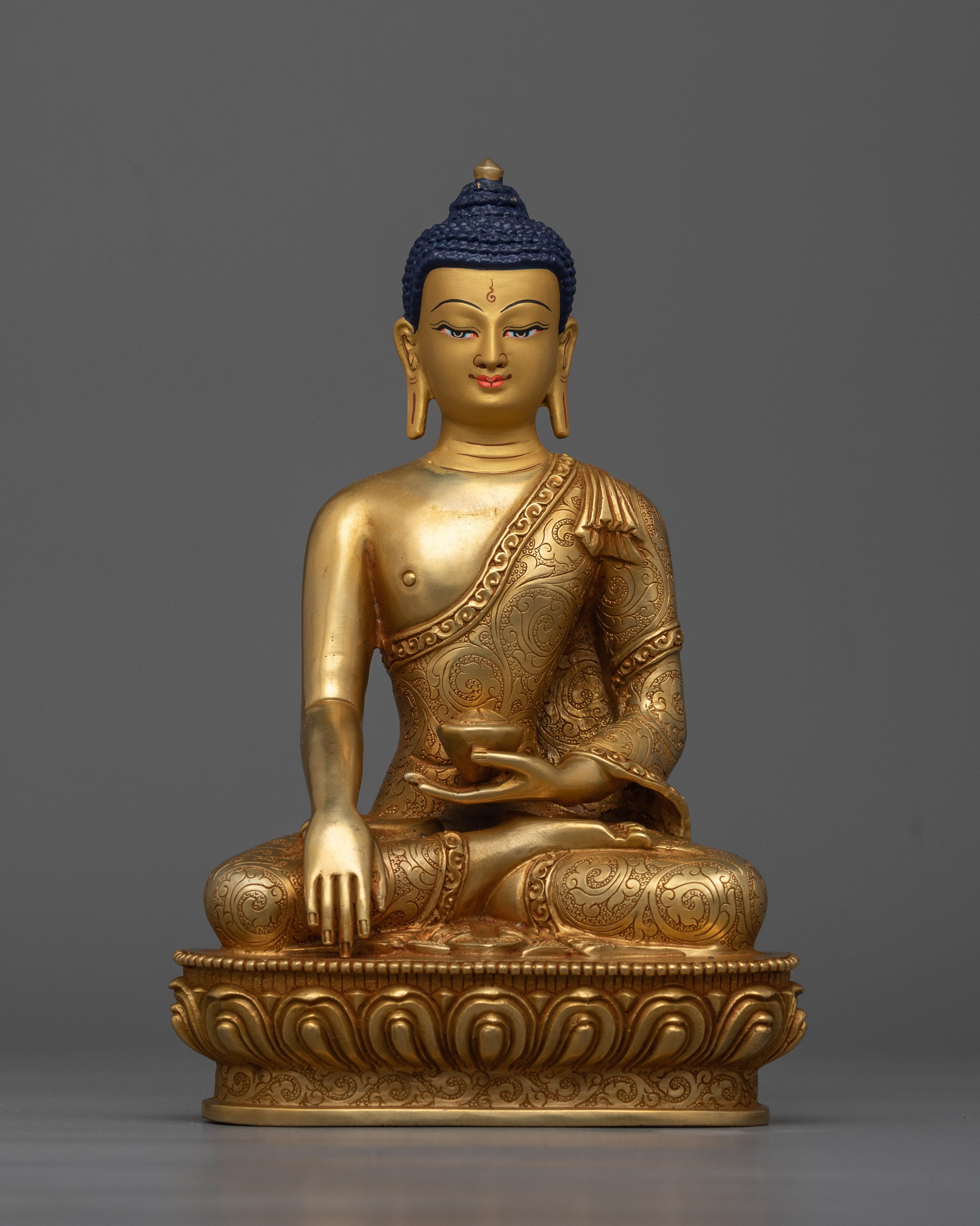 Shakyamuni Buddha Enlighten Guru Statue | 24K Gold-Gilded Beacon of Wi