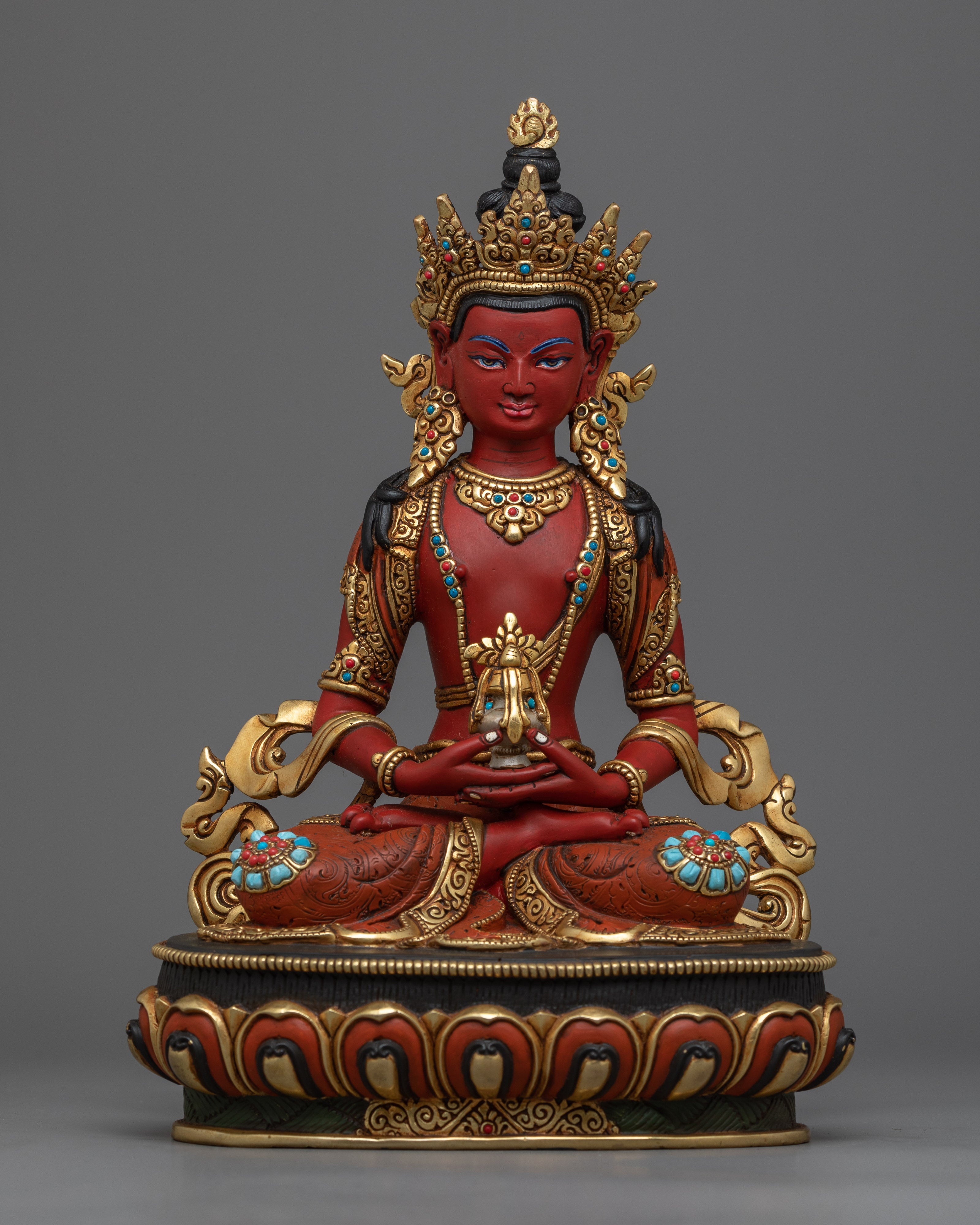 Amitayus Red-Hued Statue | Embodiment of Infinite Life and Compassion
