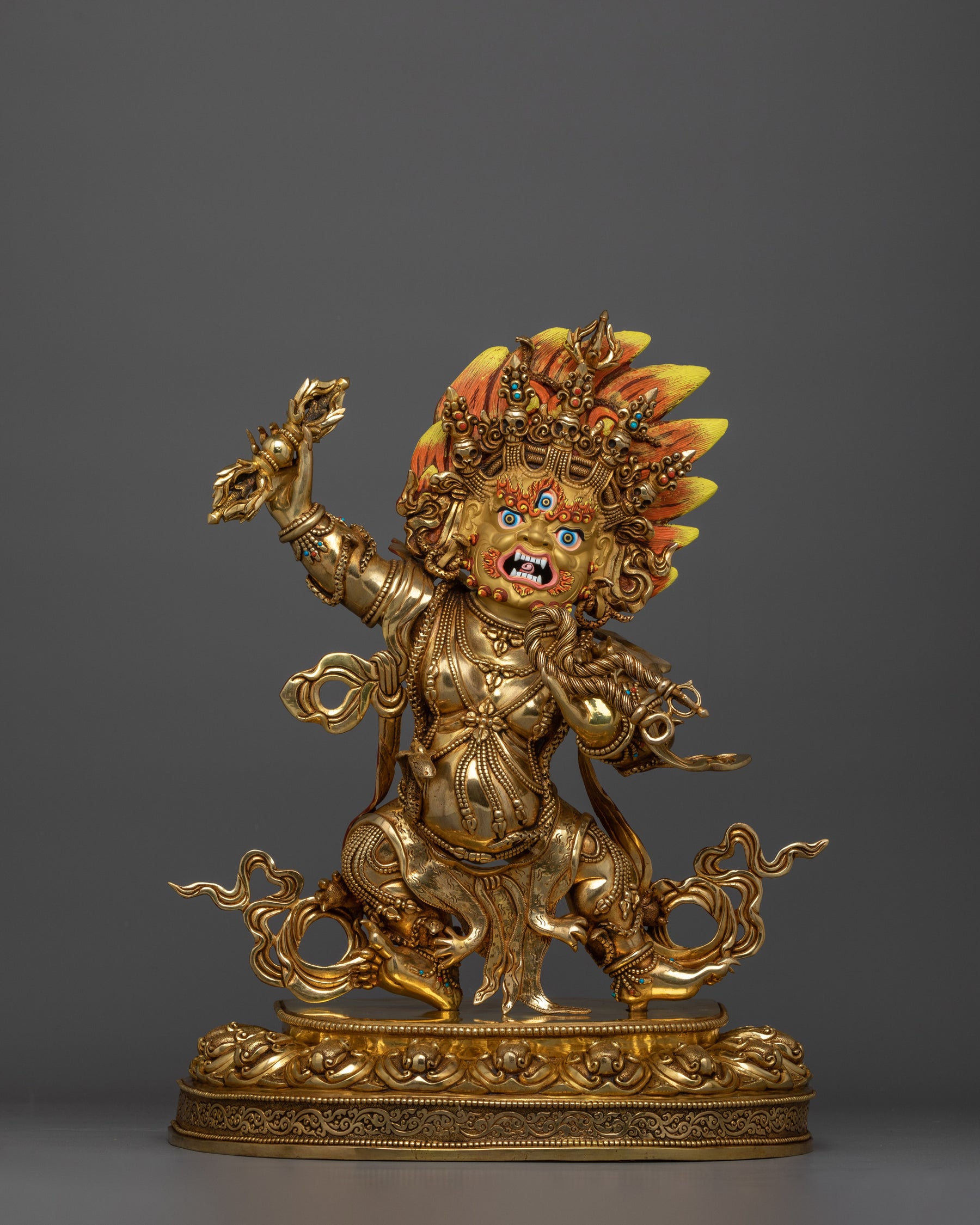 Vajrapani Handmade Gold Gilded Statue | Embodiment of Power to Overcom