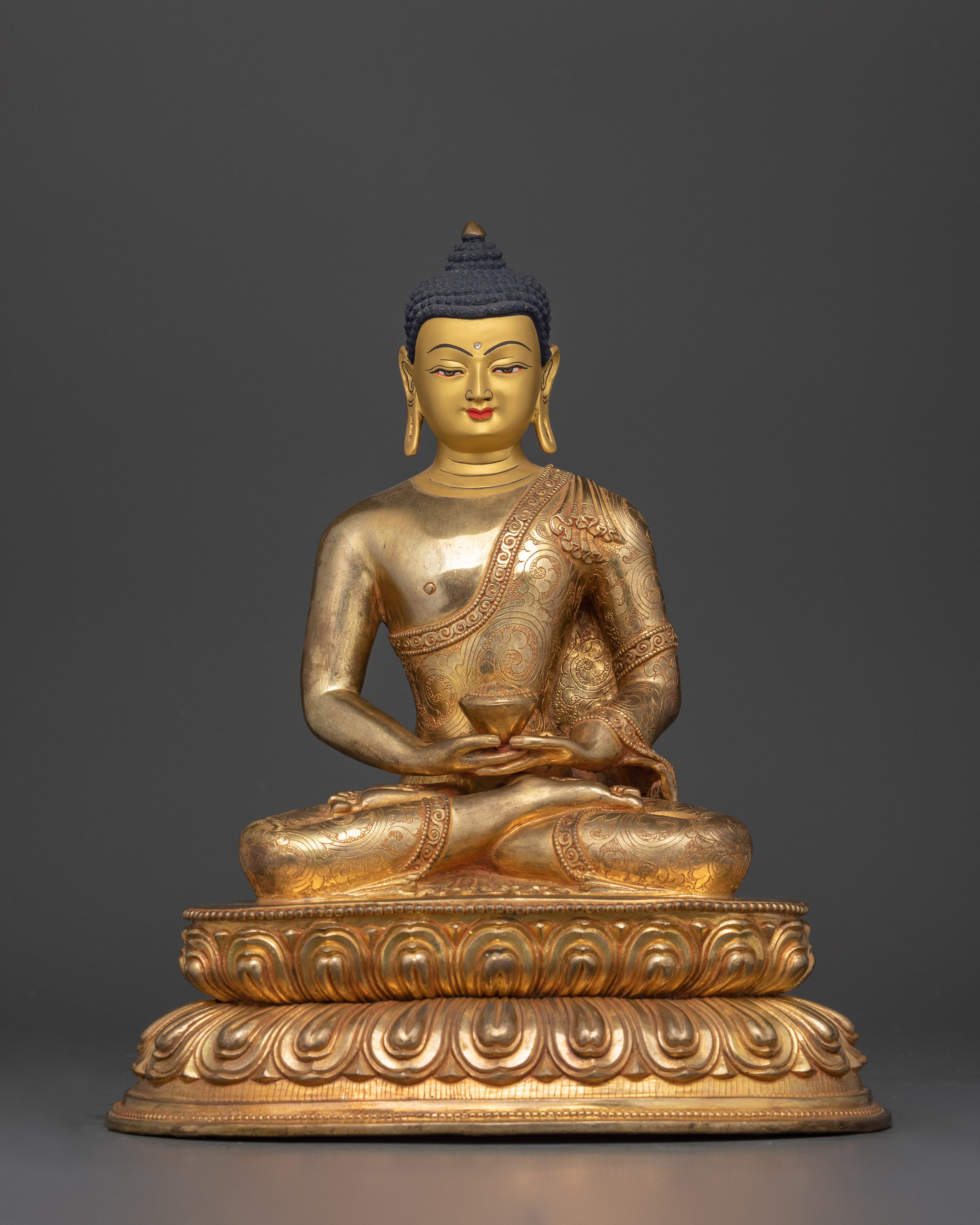 Infinity Light Amitabha Buddha Gold Gilded Statue | Illuminator of Ult