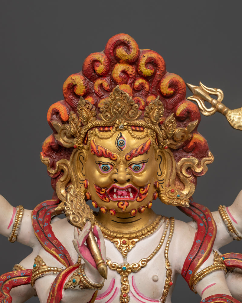 Tibetan Wrathful White Mahakala | Symbol of Dharma Defender