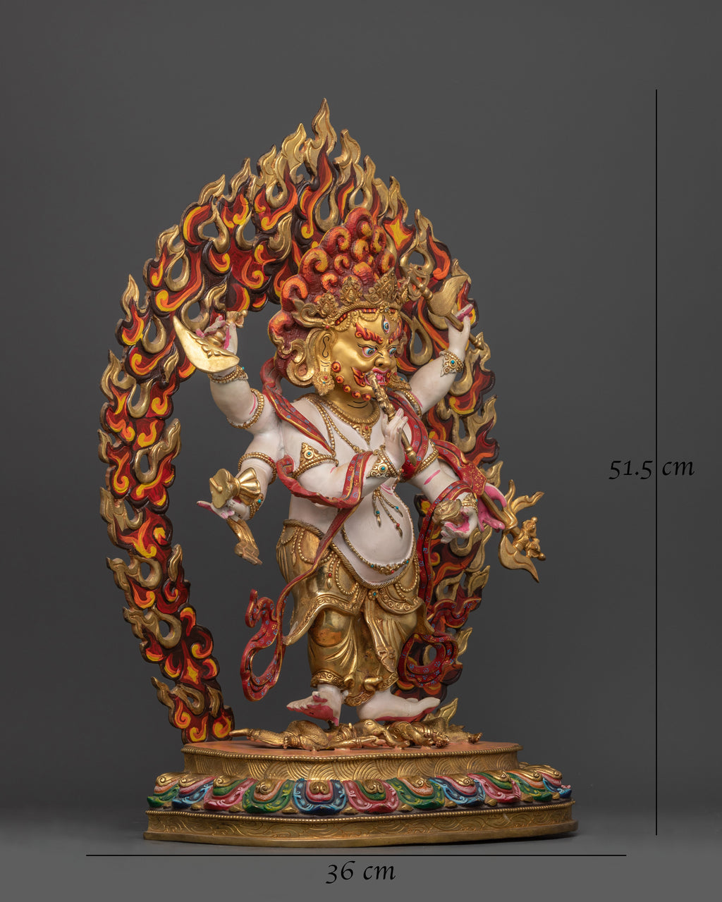 Tibetan Wrathful White Mahakala | Symbol of Dharma Defender