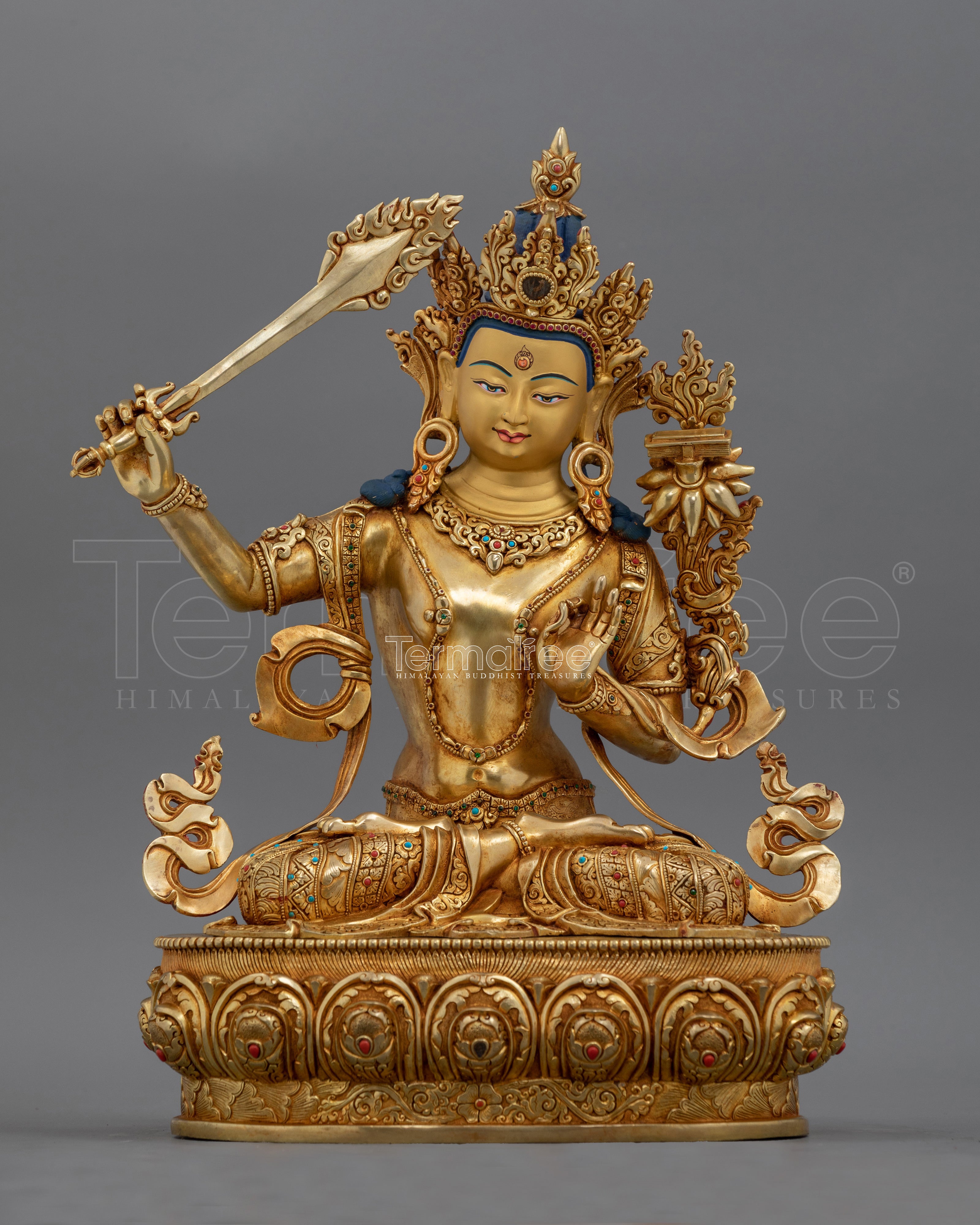 Sacred Manjushri Guardian of Wisdom Statue | Symbol of Knowledge and E