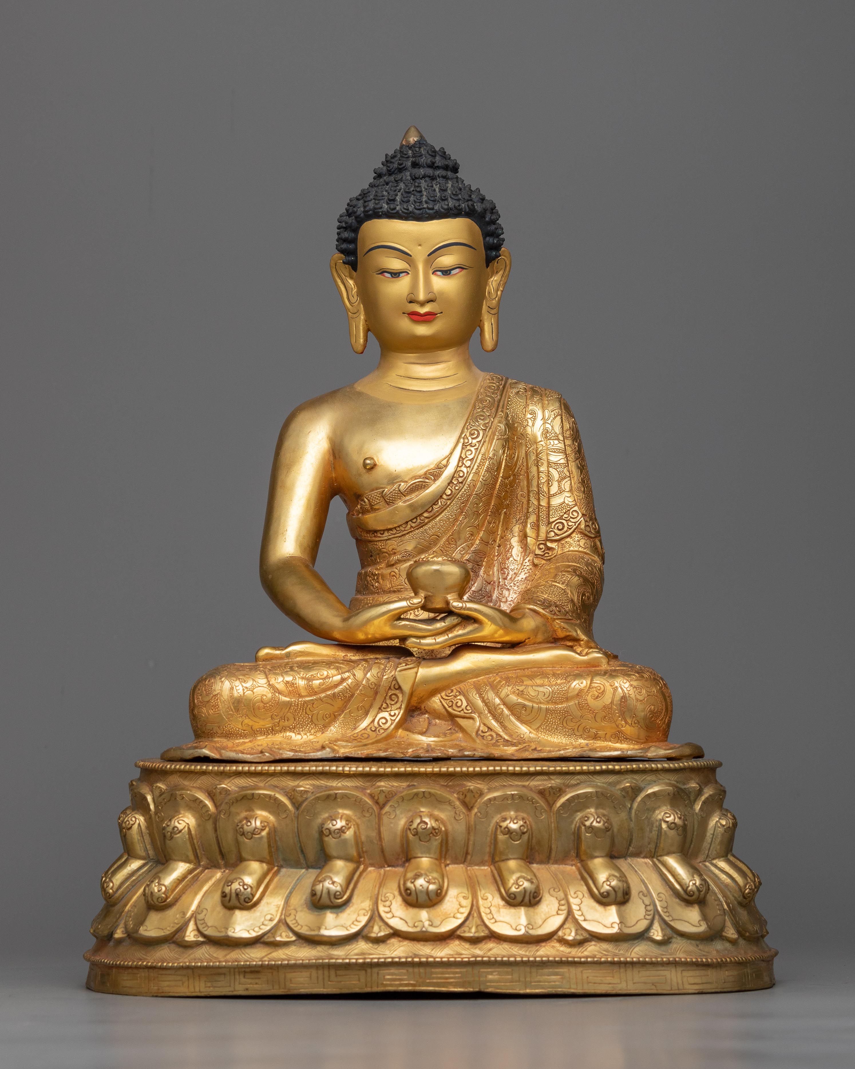 Amitabha Buddha Golden Figure | 24K Gold Gilded Figure of Limitless Li