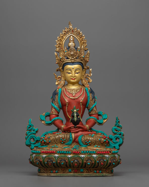 Amitayus, Buddha of Long Life Sculpture | Traditional Himalayan Artwor