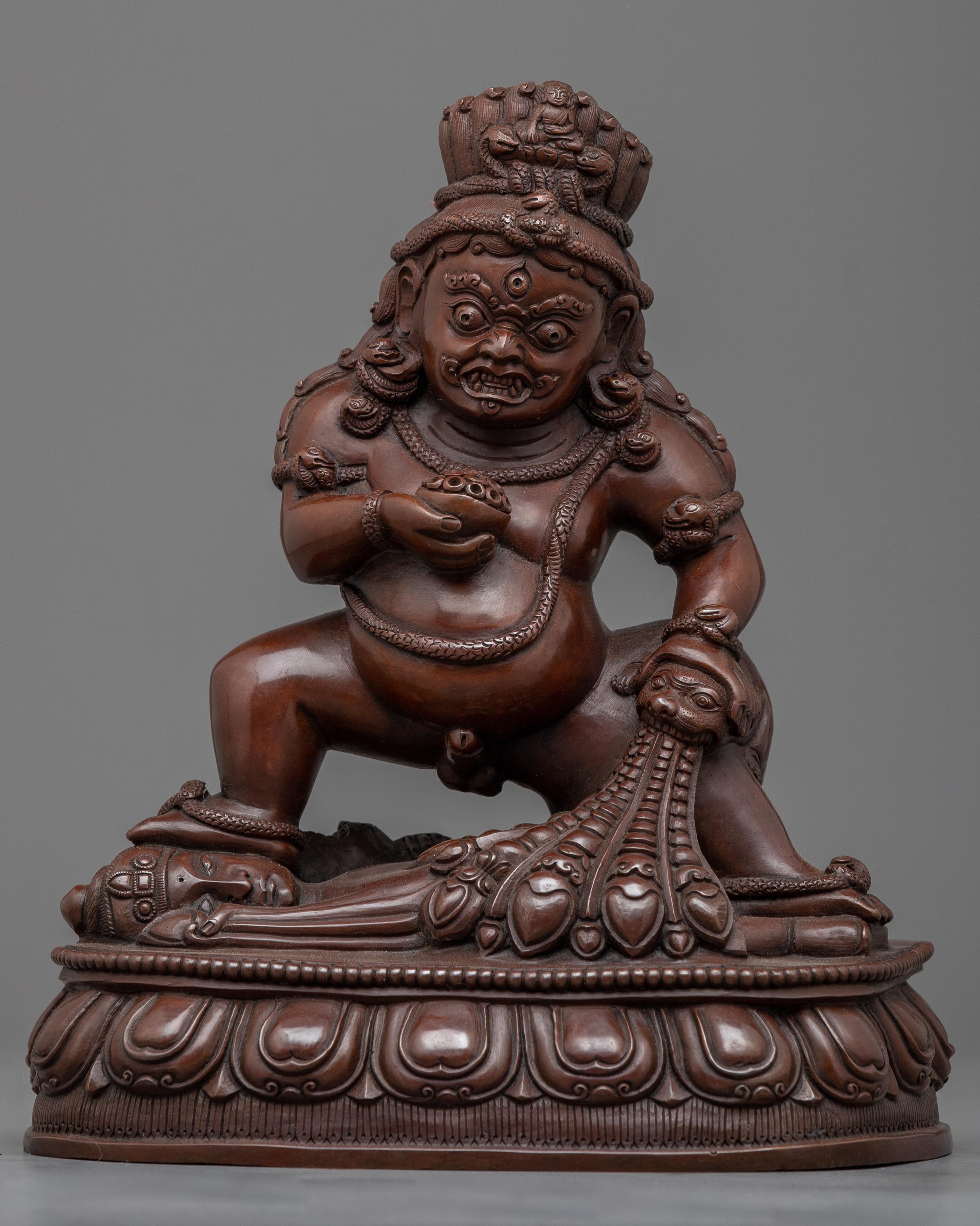 Stunning Nepali Statue of Black Dzambhala | Spiritual and Aesthetic En