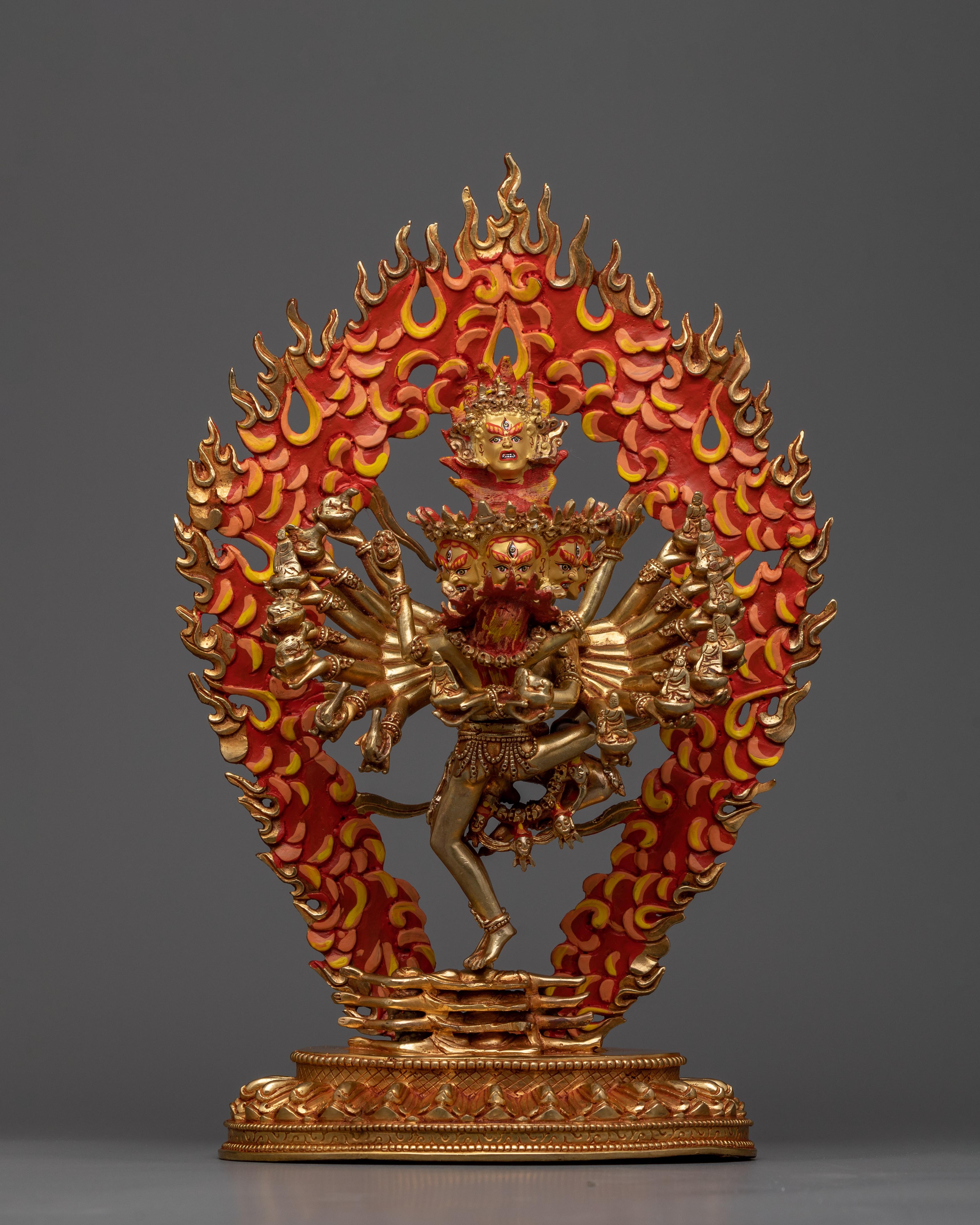 Hevajra Statue | 24k Gold Gilded Copper | Spiritual Shrine Centerpiece