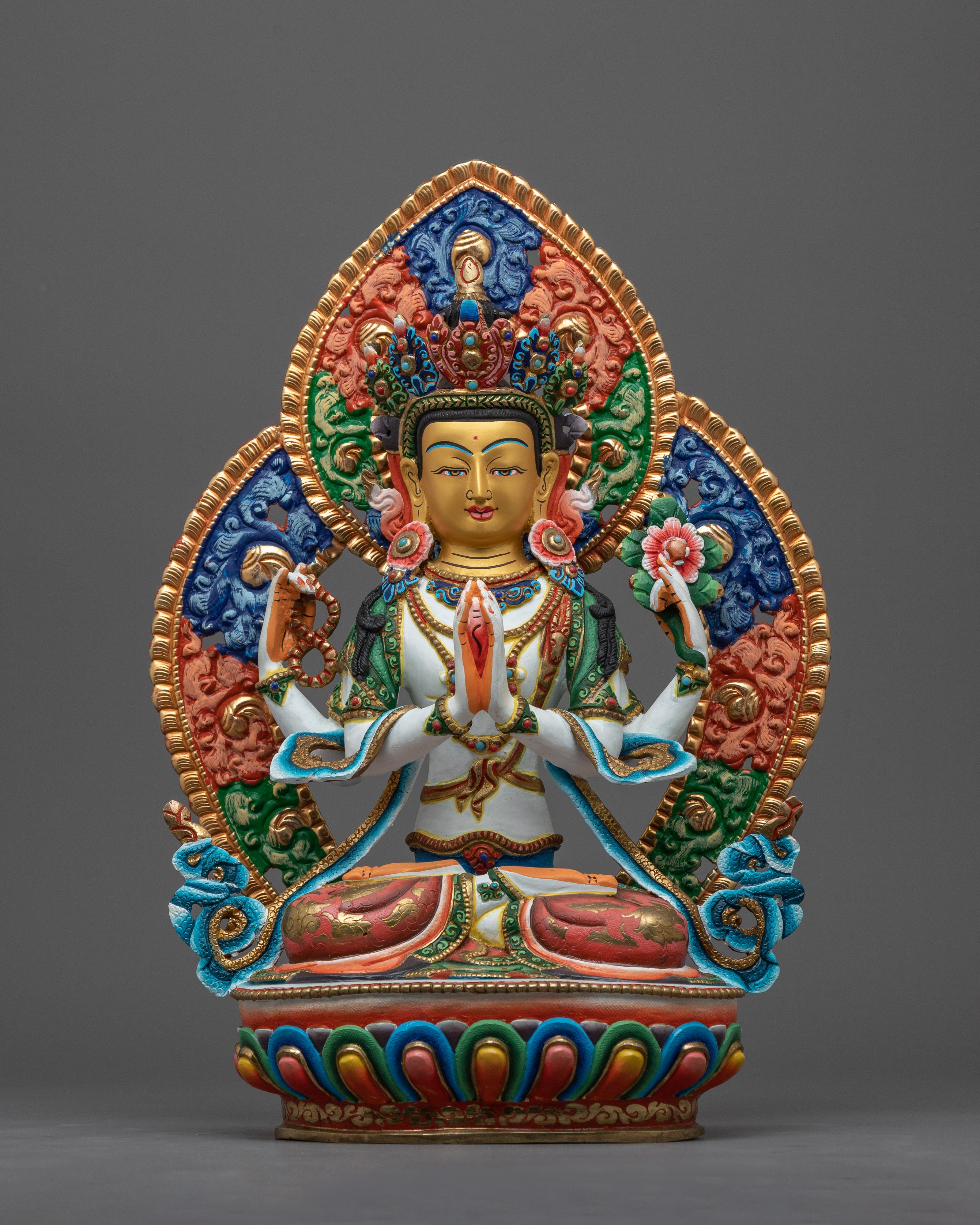 White Chenrezig Statue | Embrace Divine Compassion and Wisdom