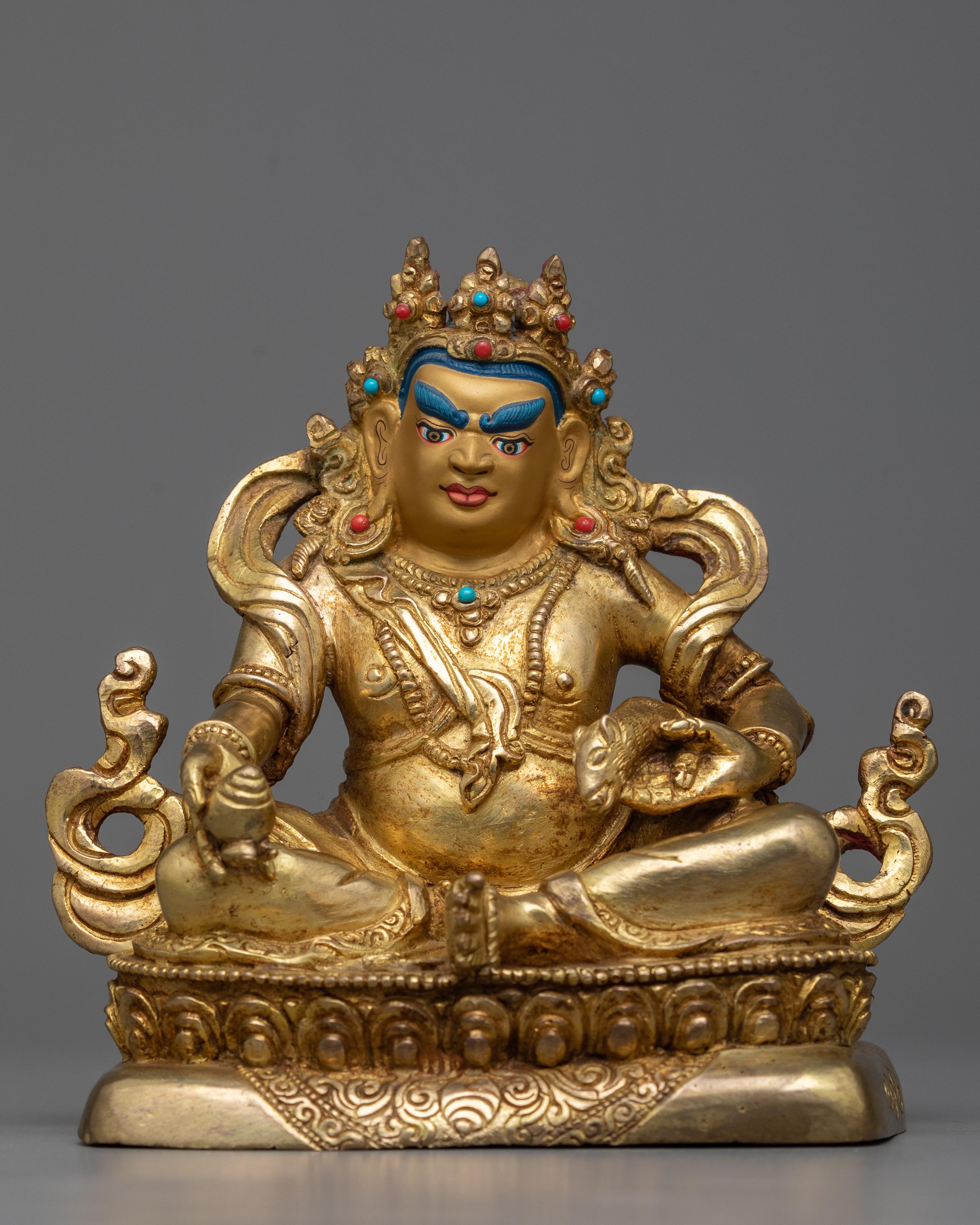Dzambala Statue | Abundance in Gilded Glory