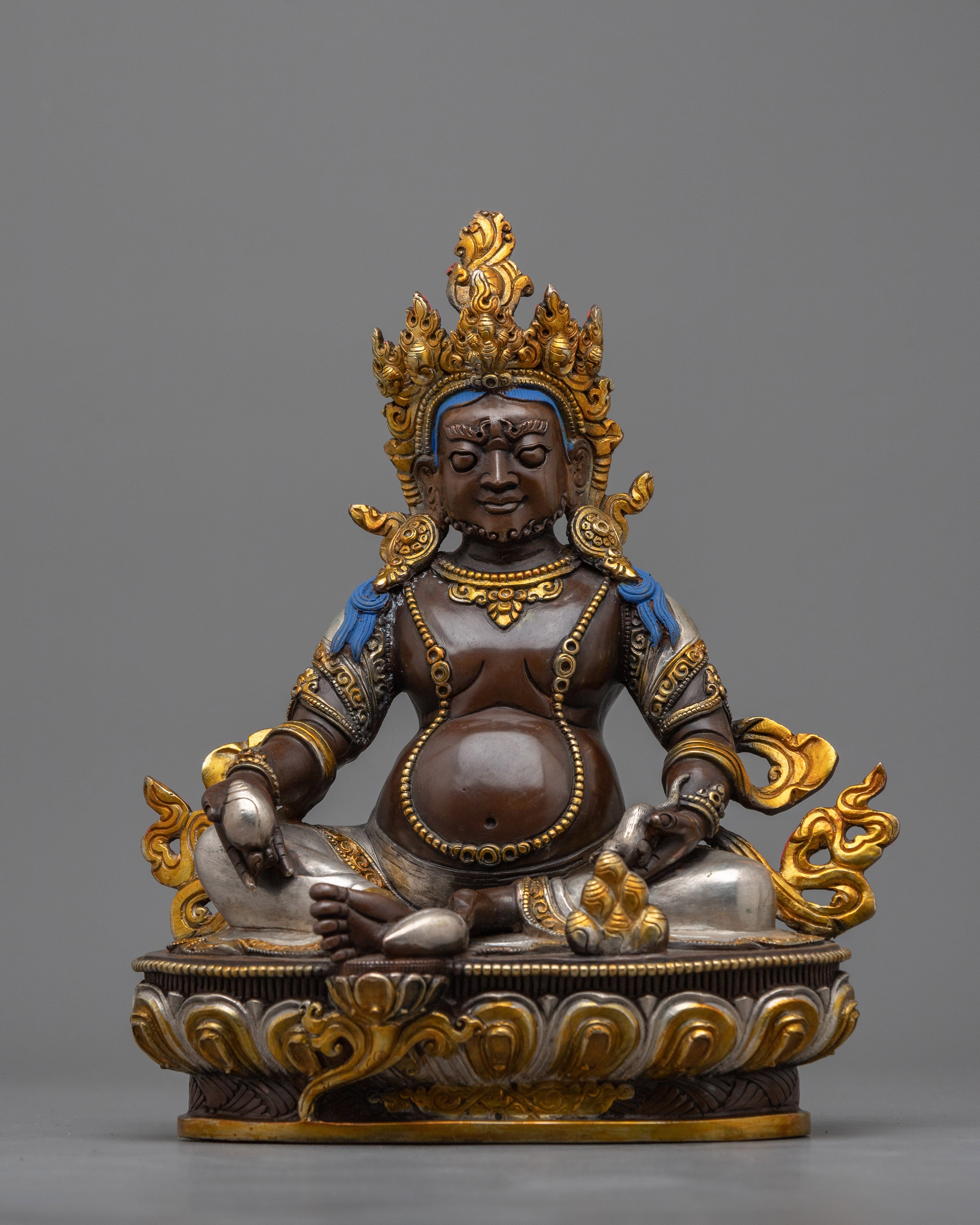Dzamba La Wealth Deity Statue | 24K Gold Gilded Brilliance