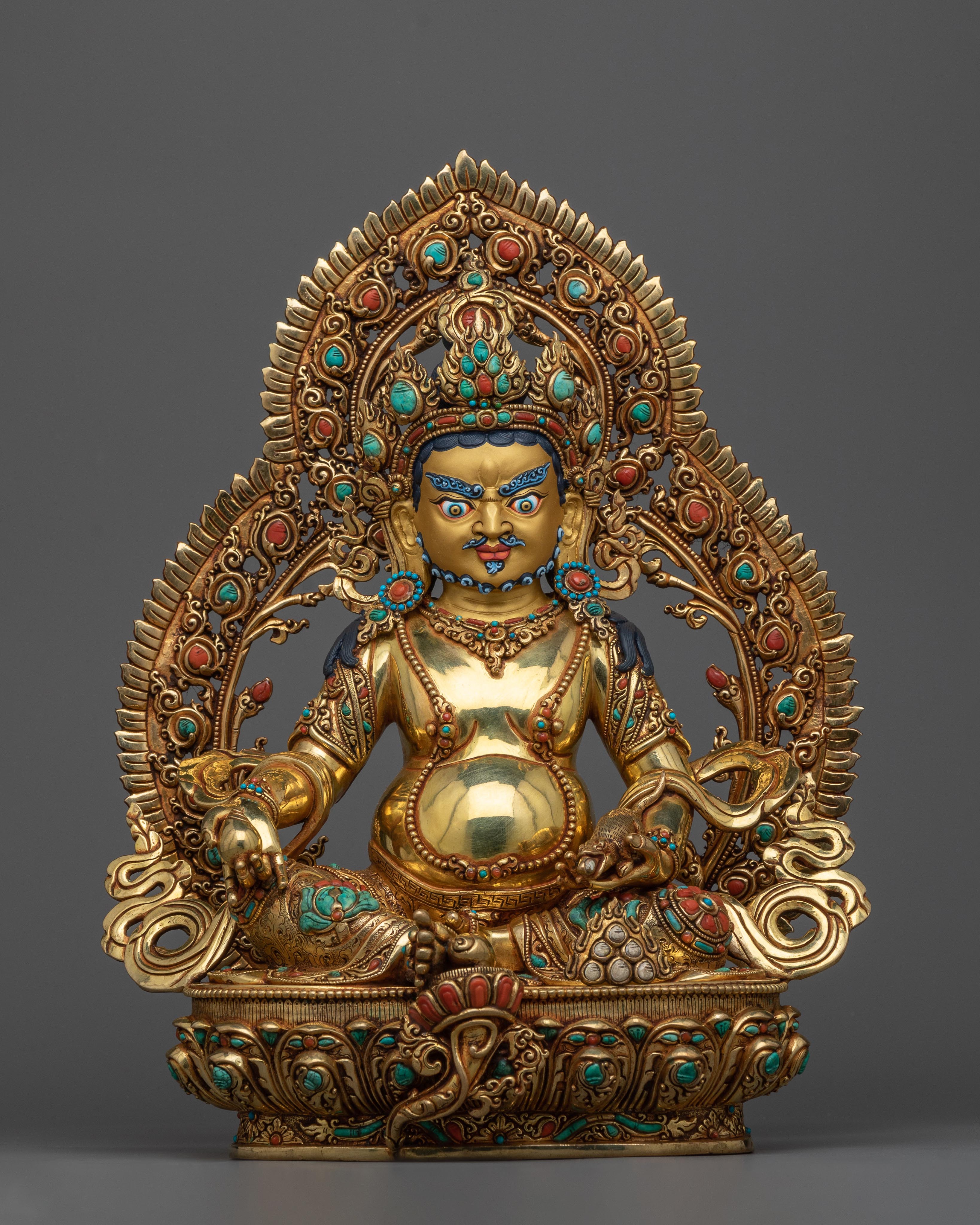 Premium Yellow Zambala Statue | 24k Gold Gilded Master Piece