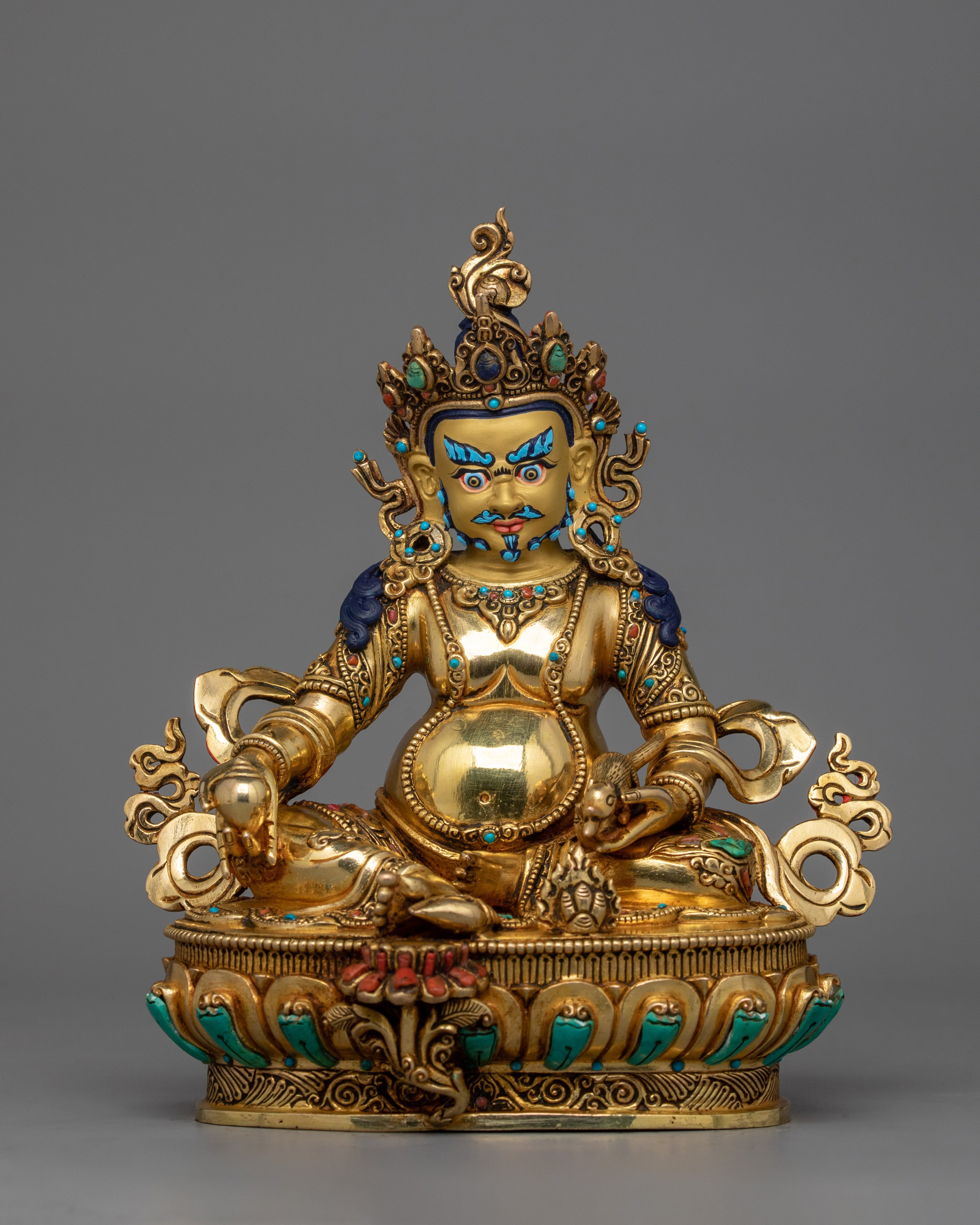 Dzambhala Buddhist Deity of Fortune and Wealth Figurine | Kubera for D
