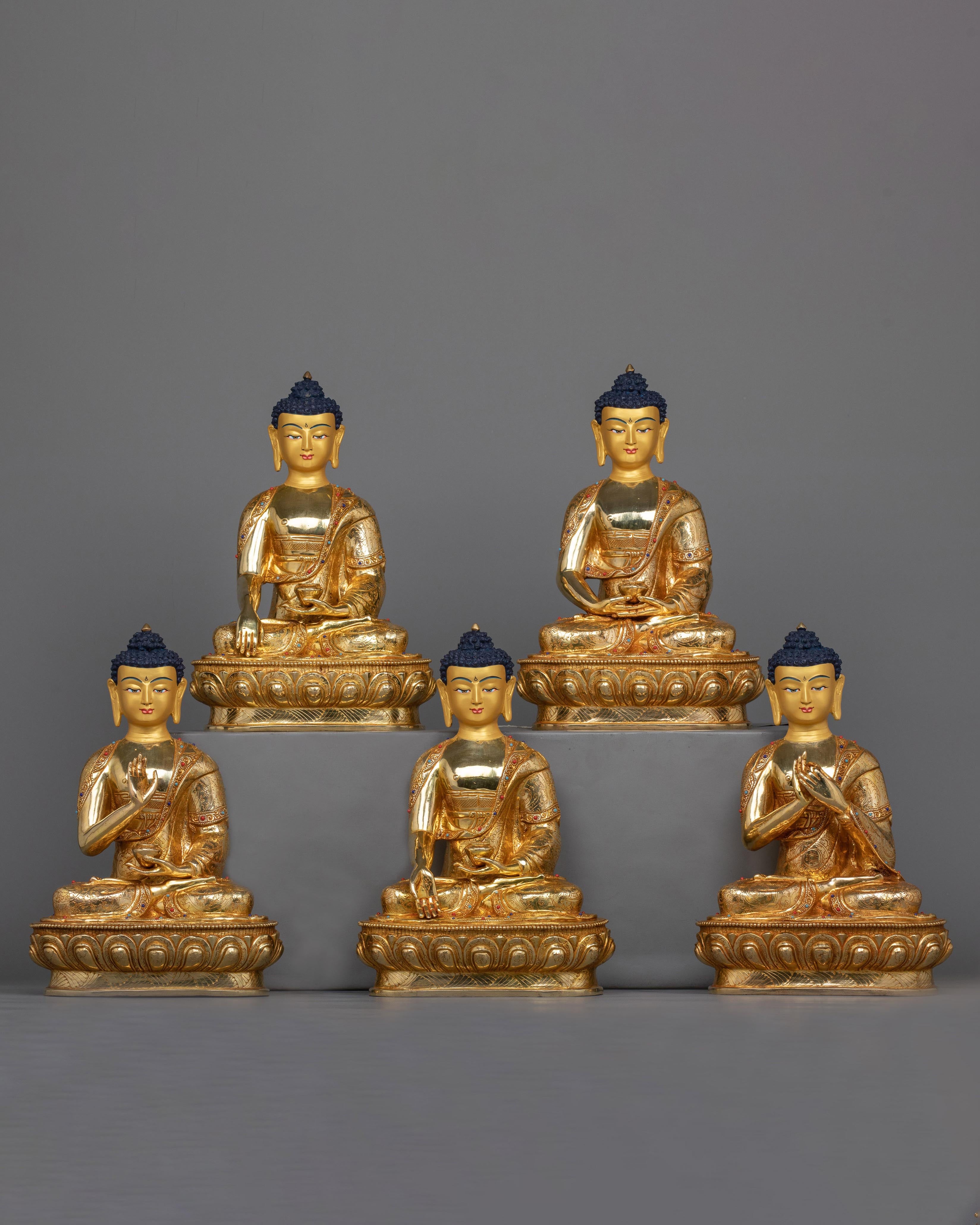 Five Dyani Buddha | Akshobya, Amitabha, Amogasiddi, Ratnasambhava, Vai