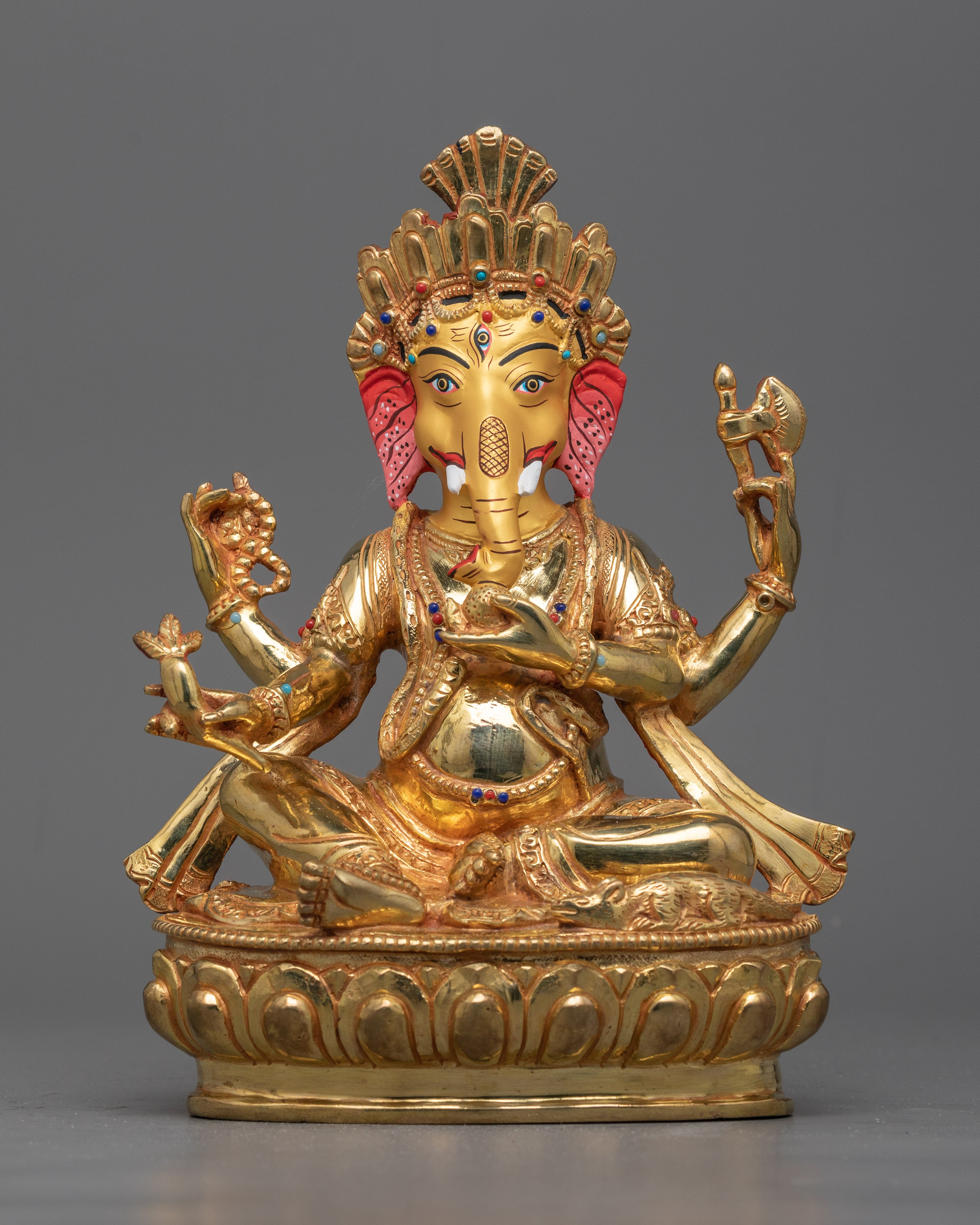 Ganesh Gold-Gilded Statue | Handcrafted Emblem of Prosperity