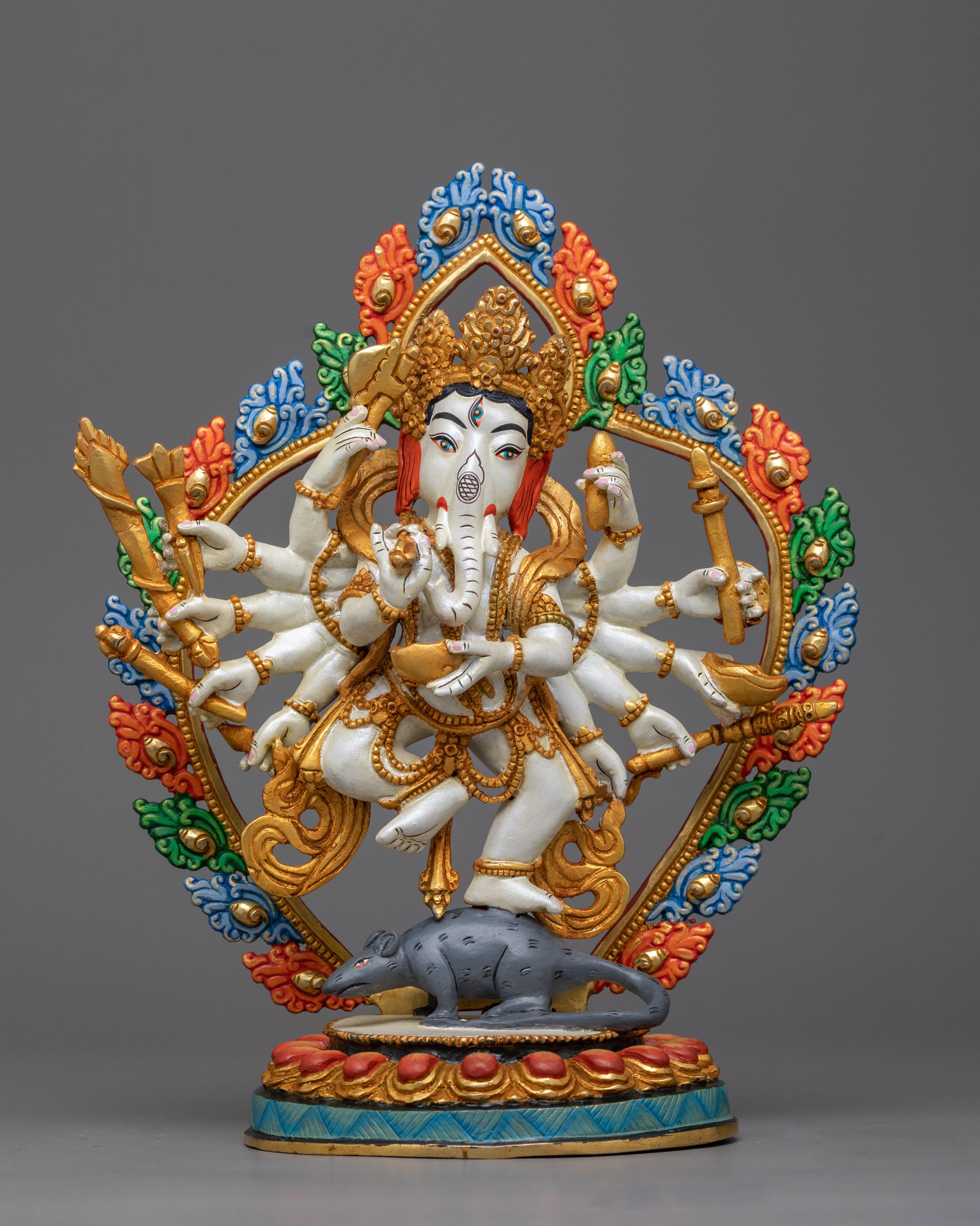 Lord Ganesha Statue Painted Sculpture | Divine Blessings from Ganesh