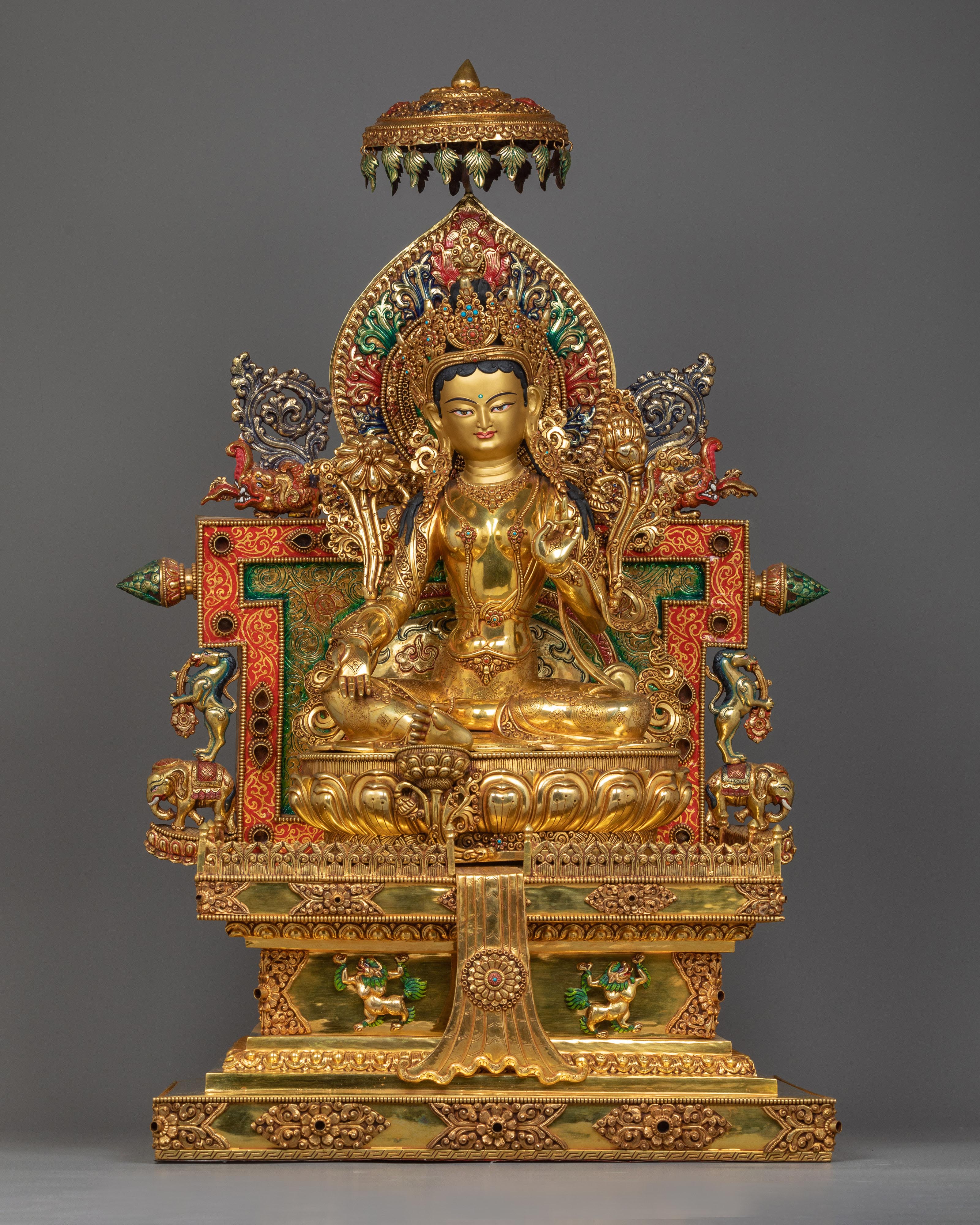 Green Tara on Regal Throne | Emanation of Active Compassion