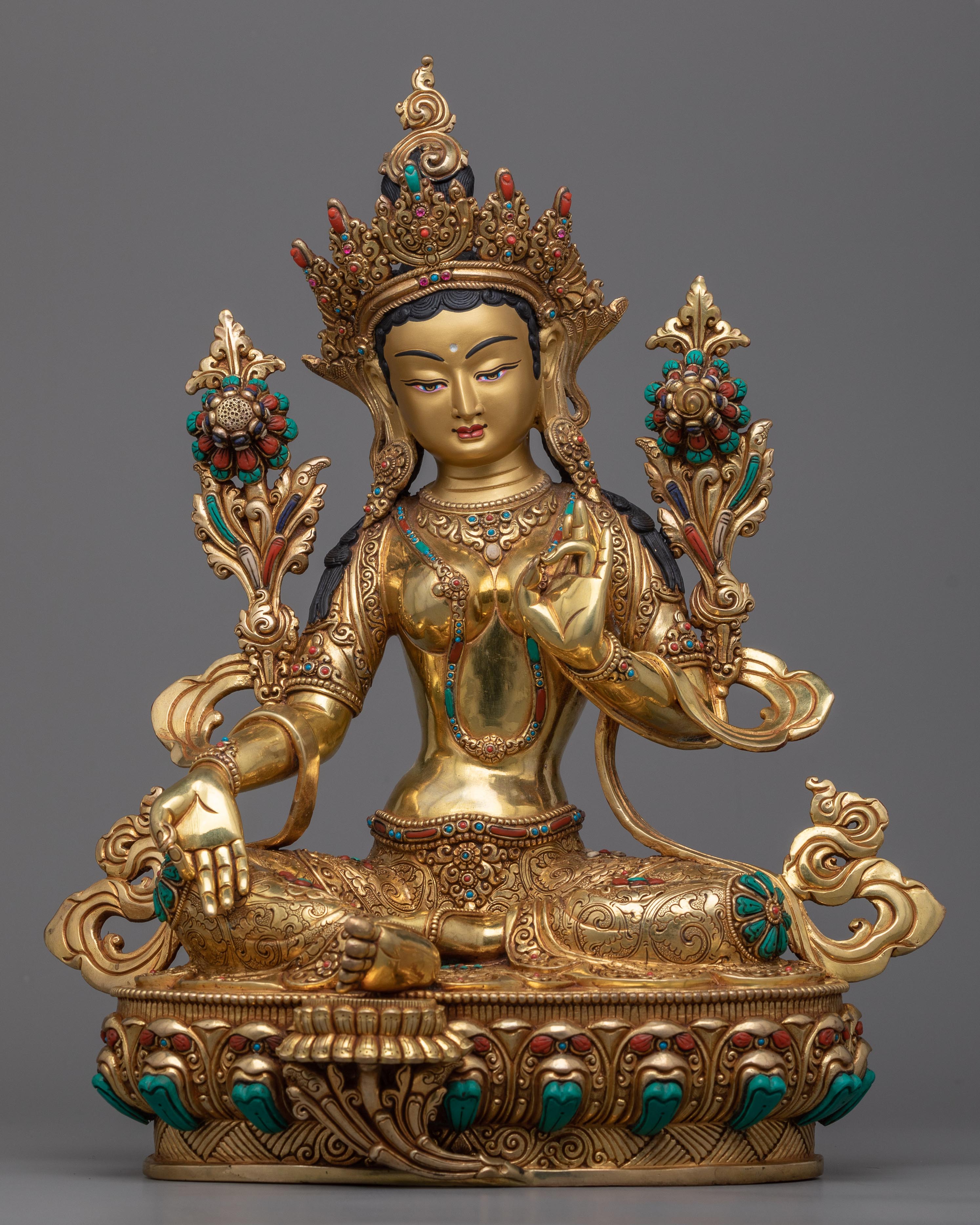 Green Tara Story | The Swift Saviouress in a Beautifully Crafted Gold