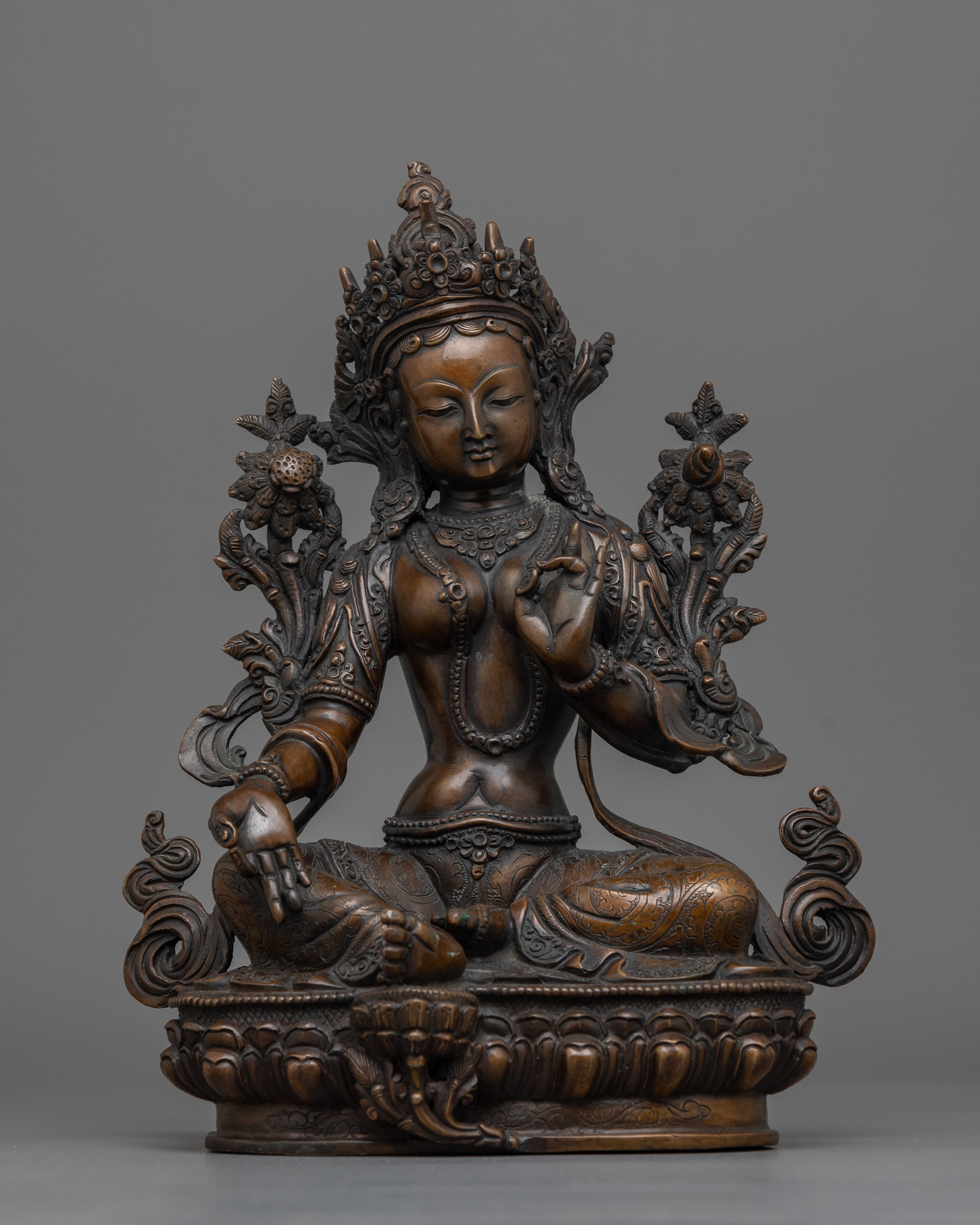 Green Arya Tara Statue | Symbol of Enlightenment and Protection