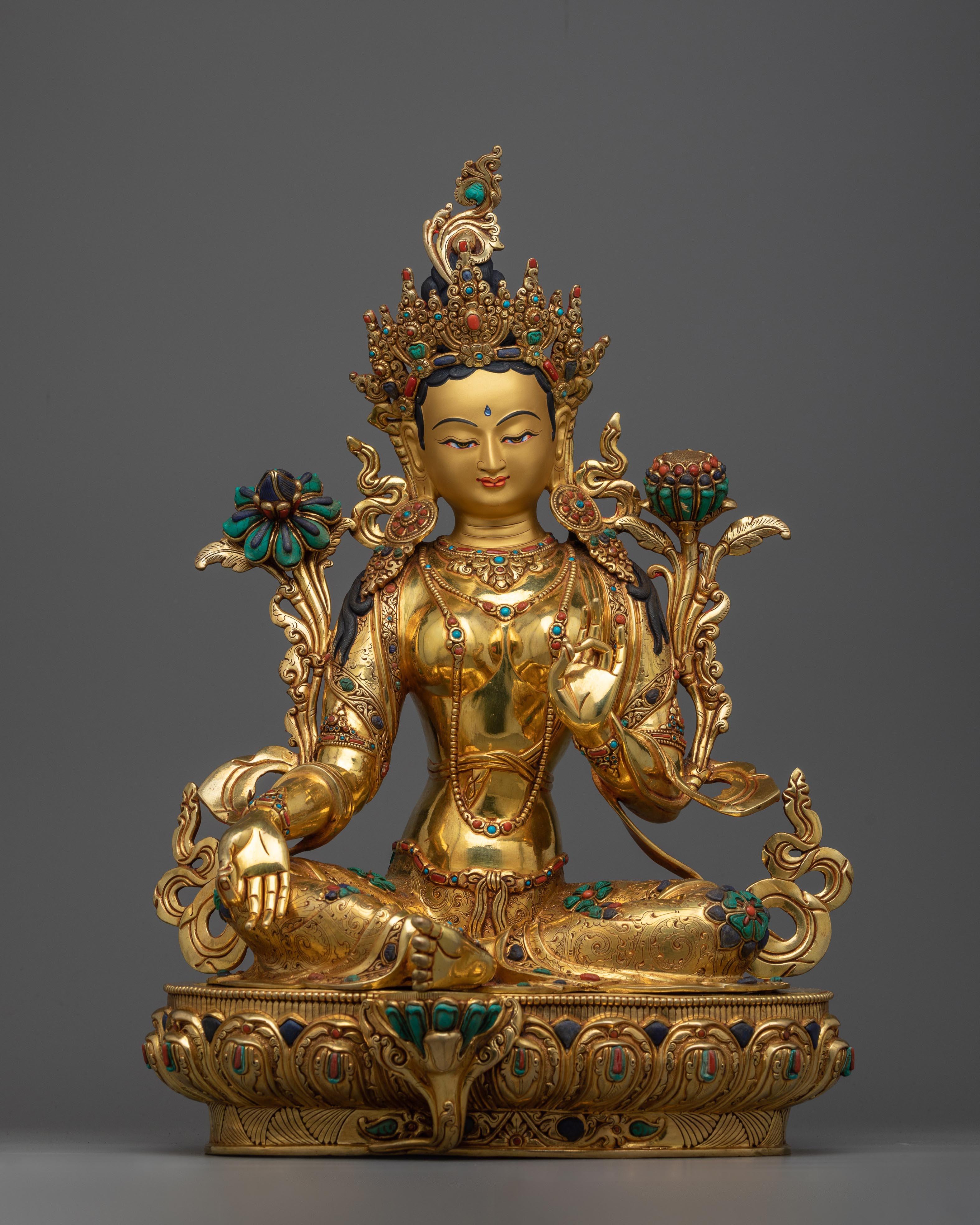 Arya Tara Sculpture | A Lustrous Journey of Enlightened Elegance