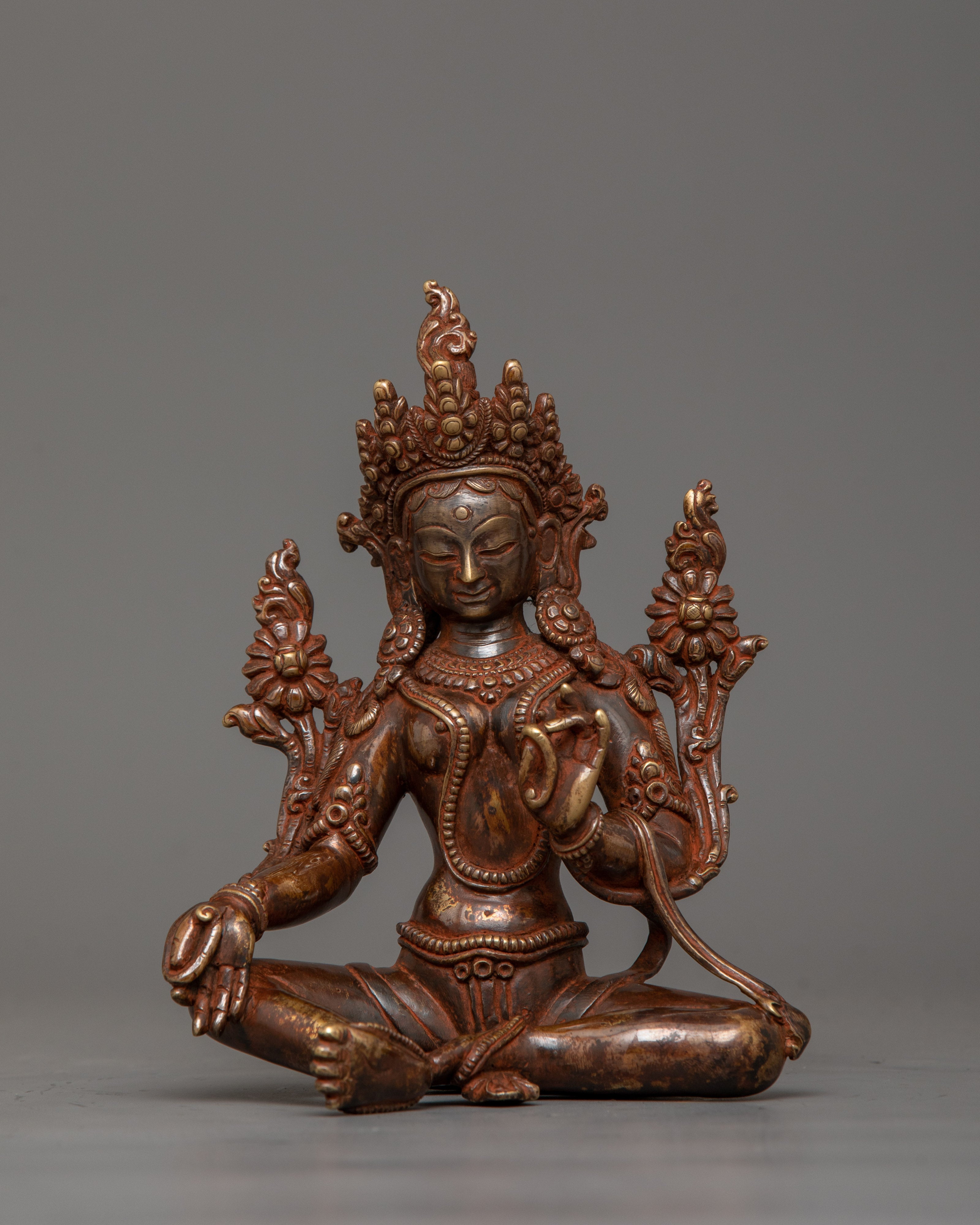 Oxidized Syamatara Statue | Female Deity of Protection and Healing