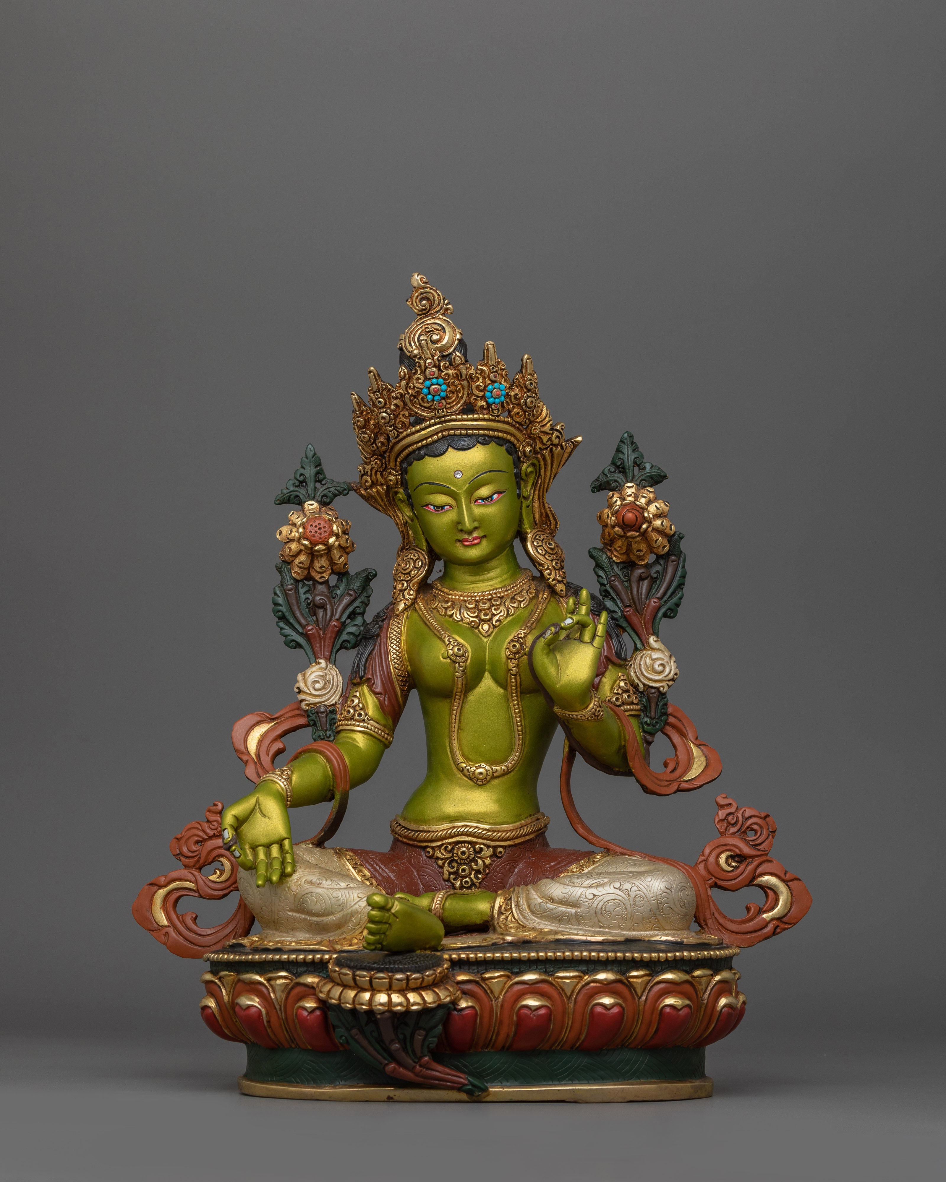 Green Tara the Goddess of Compassion and Protection Statue | Tibetan S