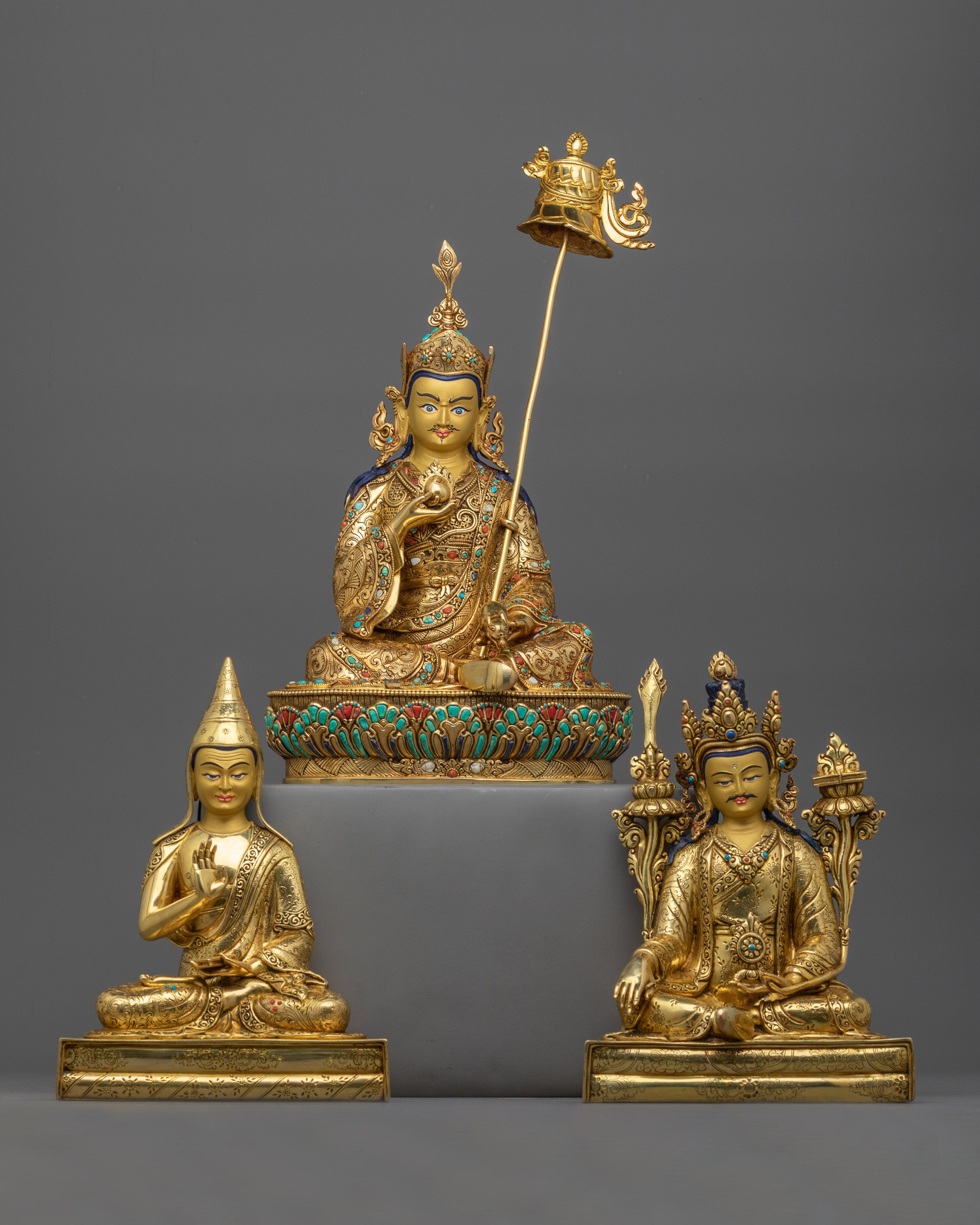 Three Guru Set Statue | Exemplars of Spiritual Mastery and Compassion