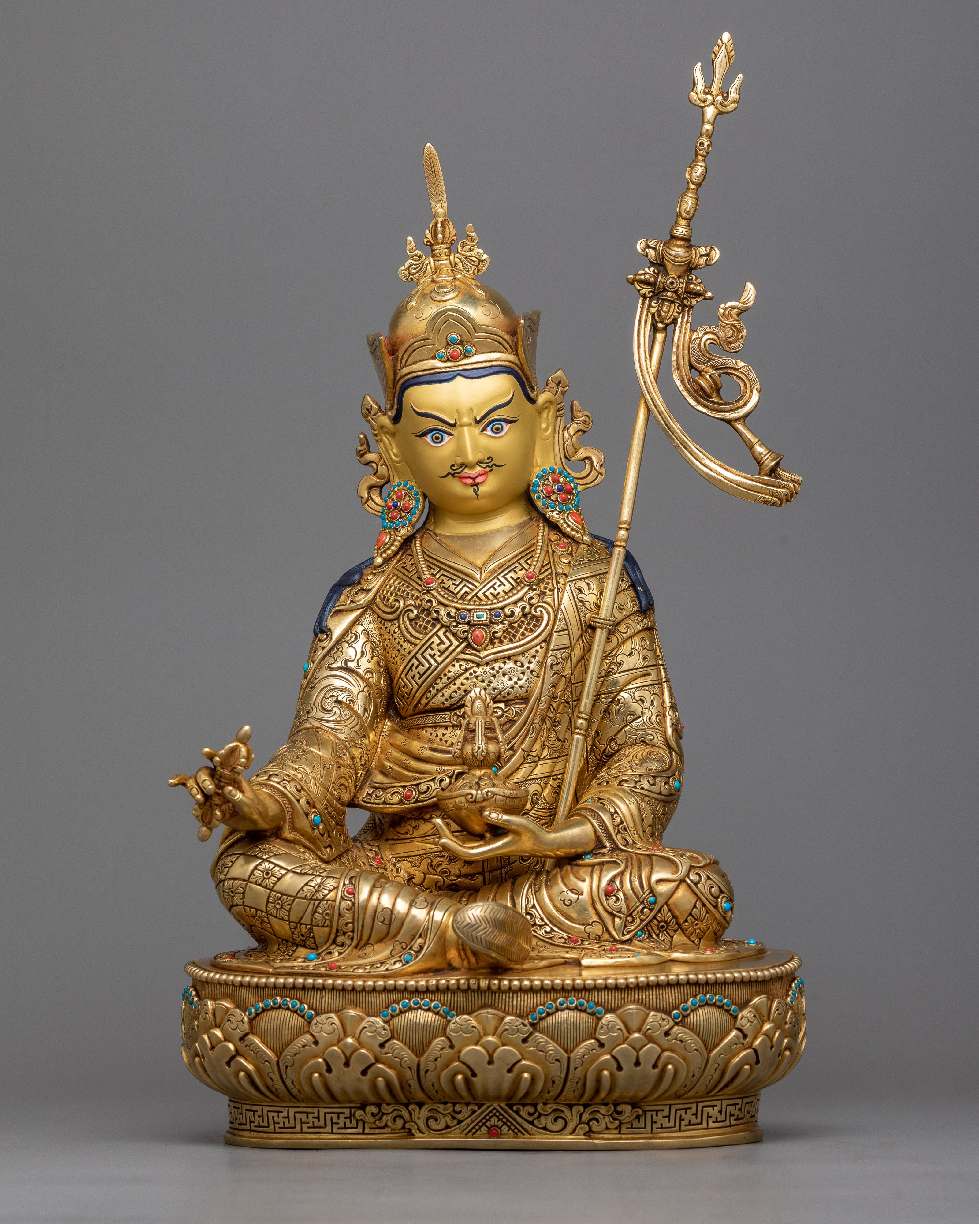 Tibetan Guru Rinpoche Sculpture | Enlightened Presence