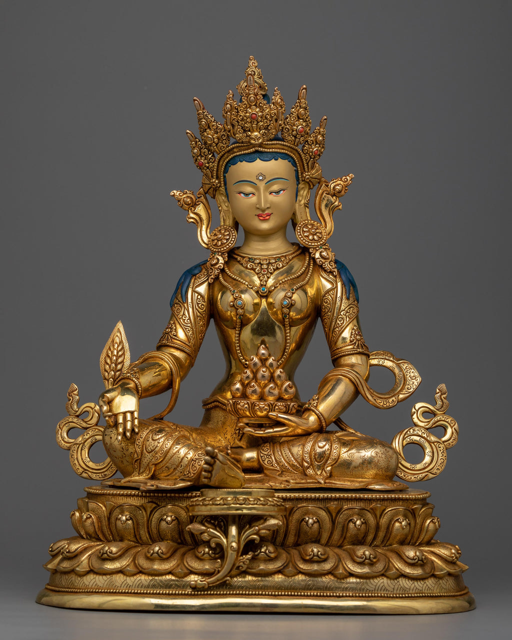 Ksitigarbha Gold-Gilded Statue | The Bodhisattva of Ultimate Commitmen
