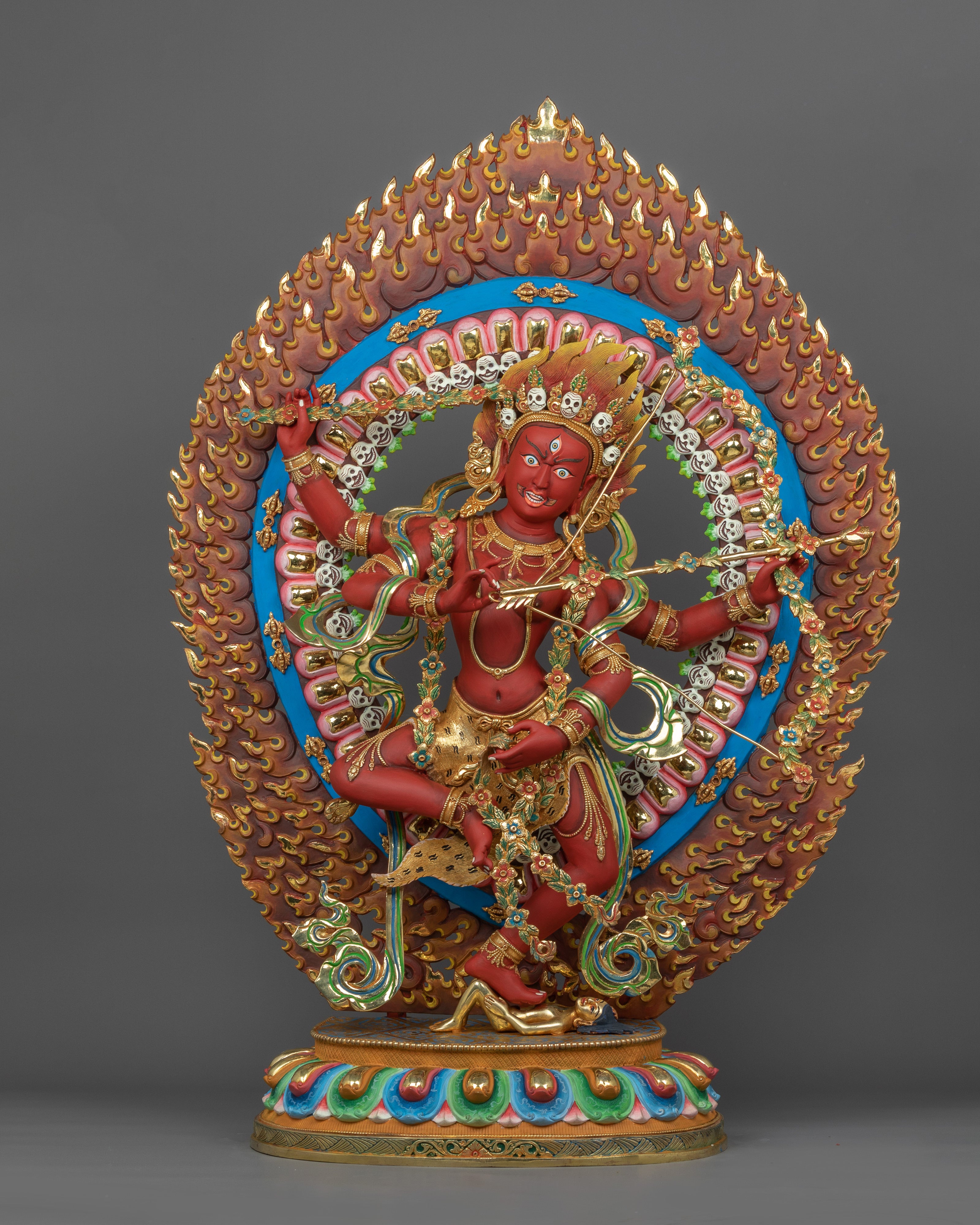 Red Body Kurukulla Figurine | Tibetan Himalayan Treasure
