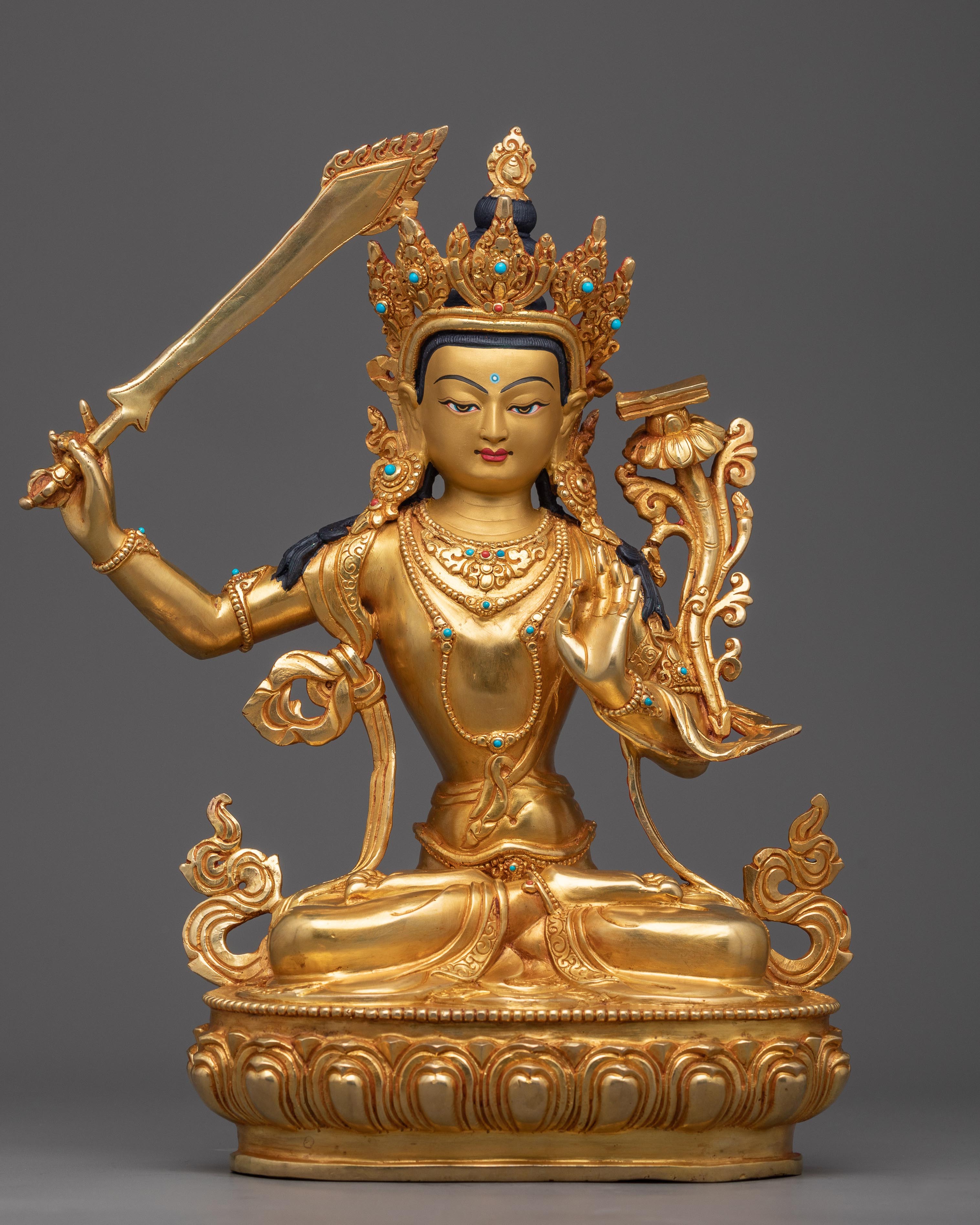 Manjushri Bodhisattva Mantra Statue | An Echo of Divine Wisdom