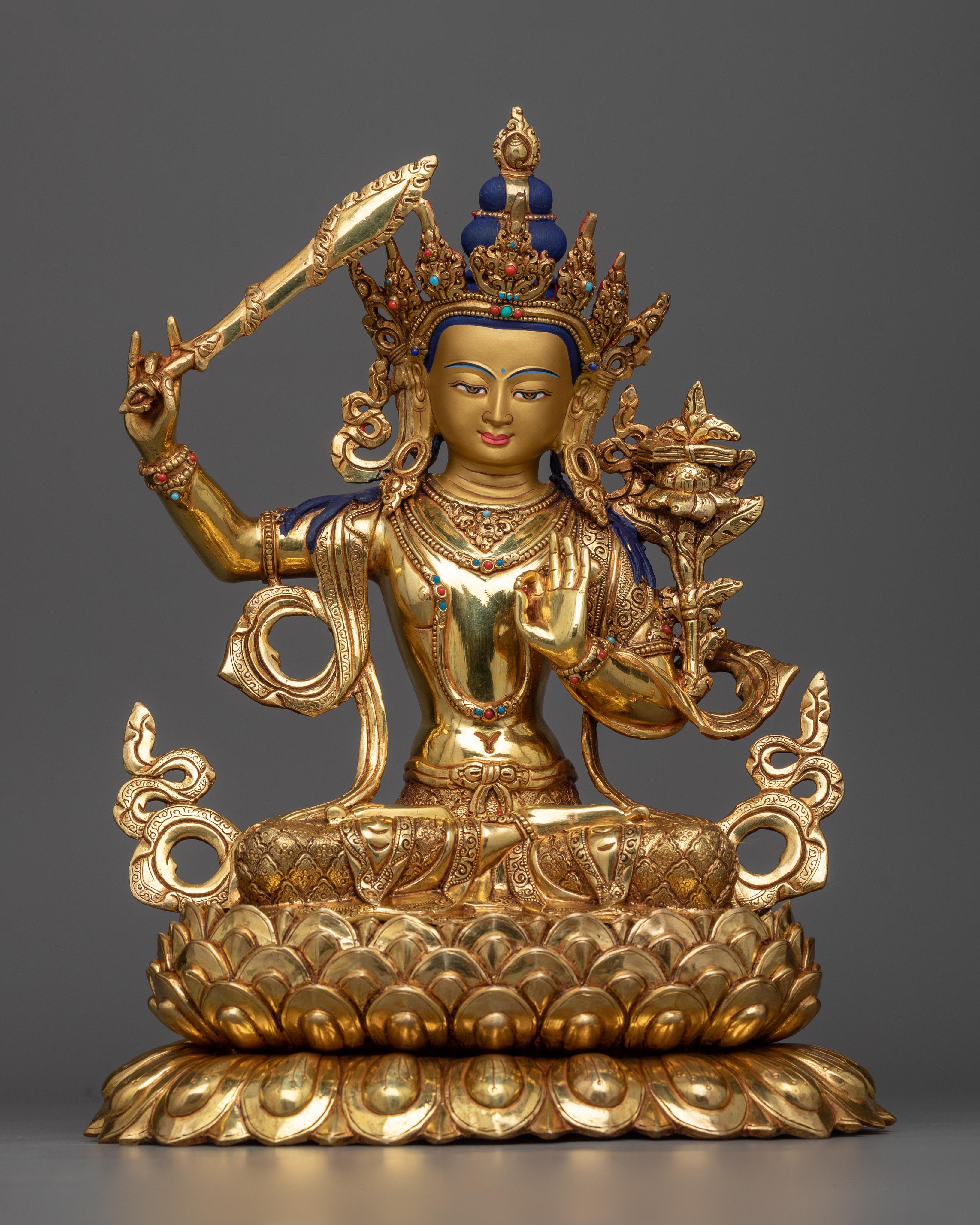 Manjushri Bodhisattva of Wisdom Sculpture | The Epitome of Divine Know