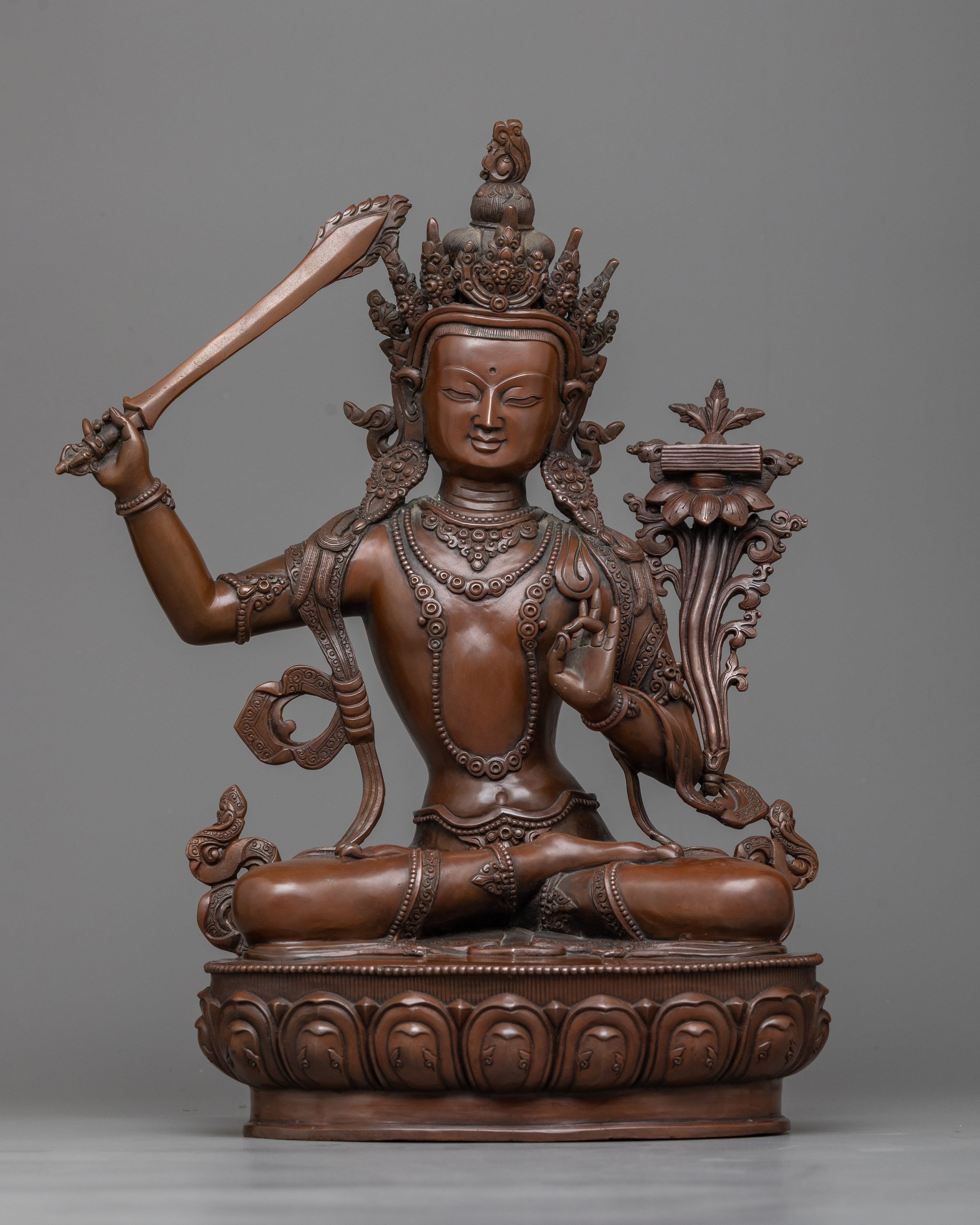Bodhisattva Manjushri Sculpture | Statue of Wisdom's Sword Bearer